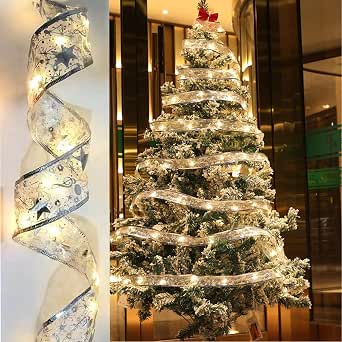 Christmas Tree Ribbon Lights - 32.8ft/10m 100 LED Waterproof Fairy ...