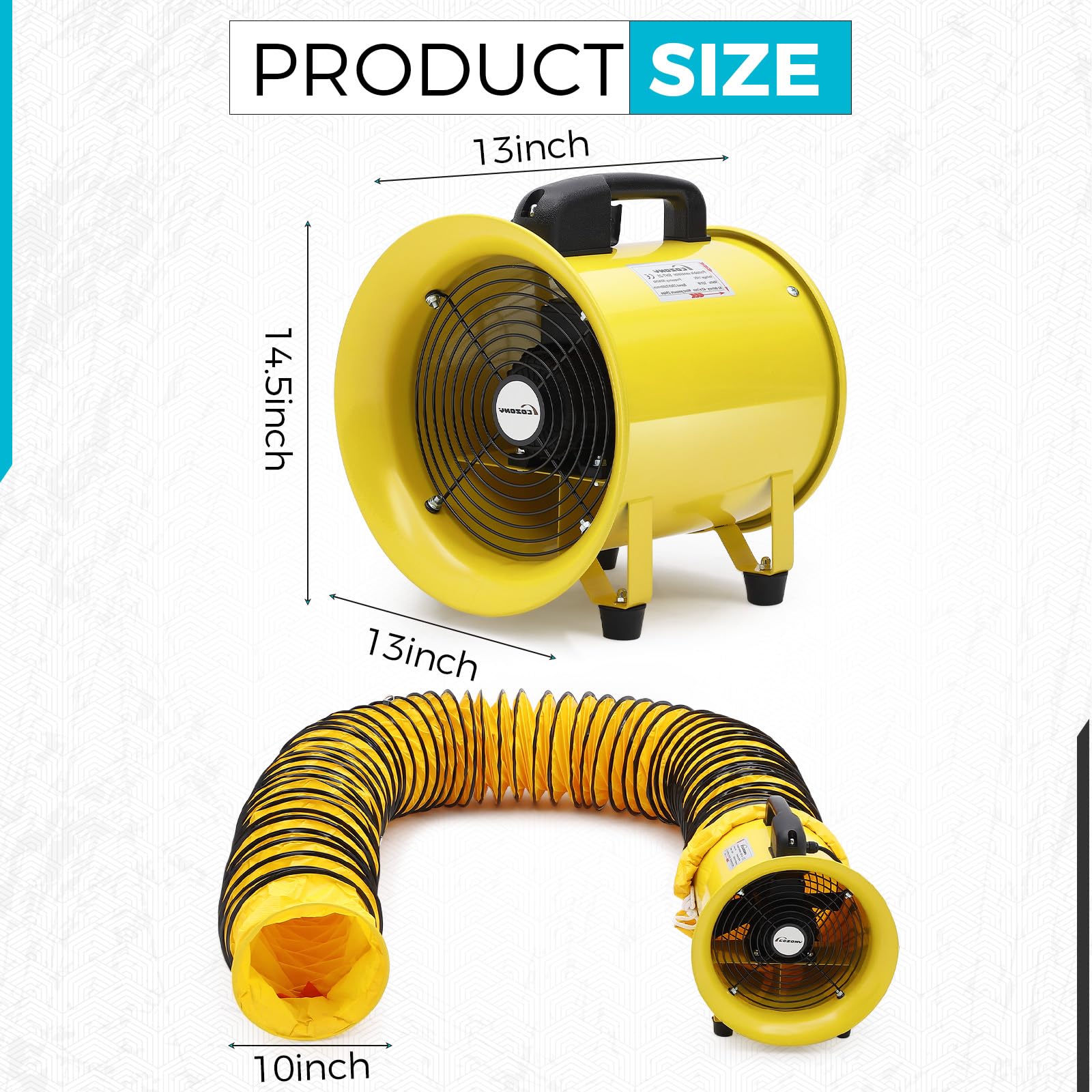 Snapklik.com : COZONY Utility Blower Fan, 10 Inch Portable Exhaust Fan