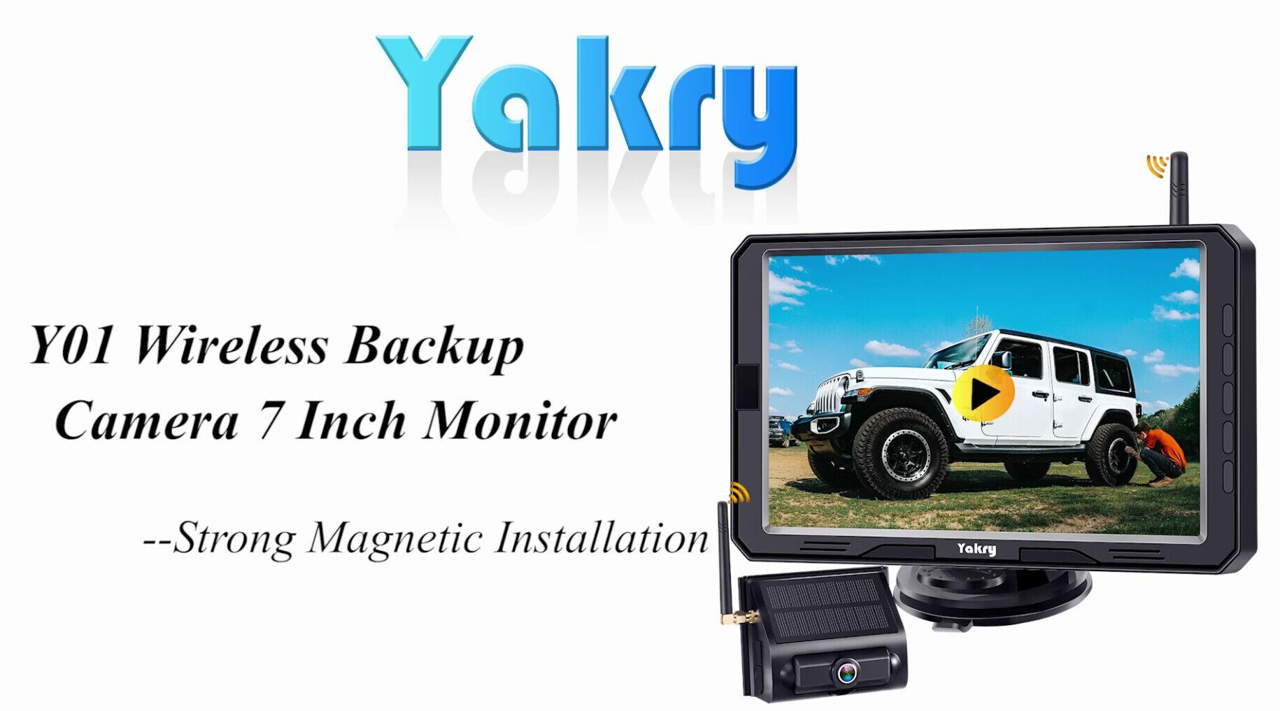 Solar Wireless Magnetic Backup Camera, 9600mAh Battery Powered
