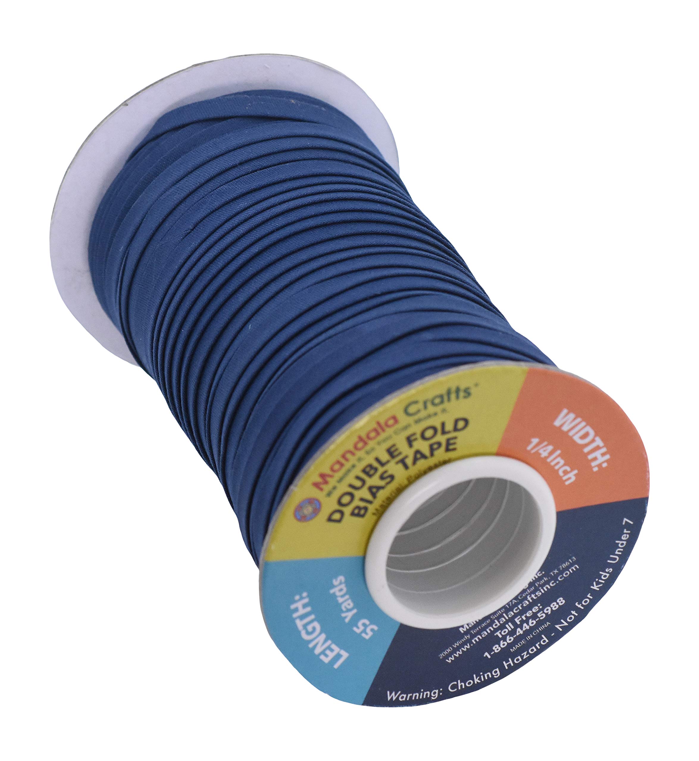 Snapklik.com : Mandala Crafts 55 Yards 1/4 Inch Navy Blue Double Fold ...