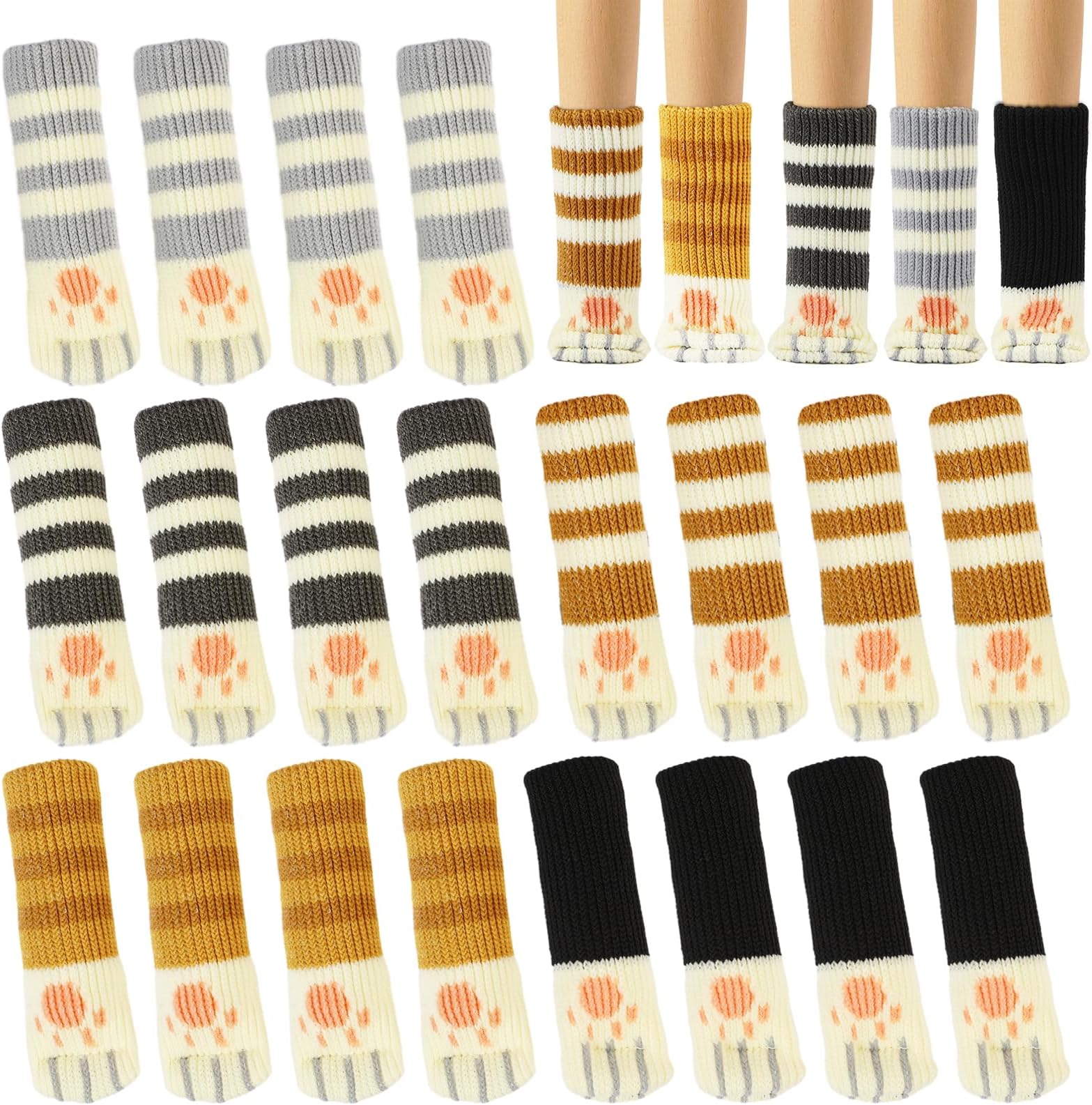 Cat Paw-Shape Chair Leg Protectors for Hardwood Floors and Furniture ...