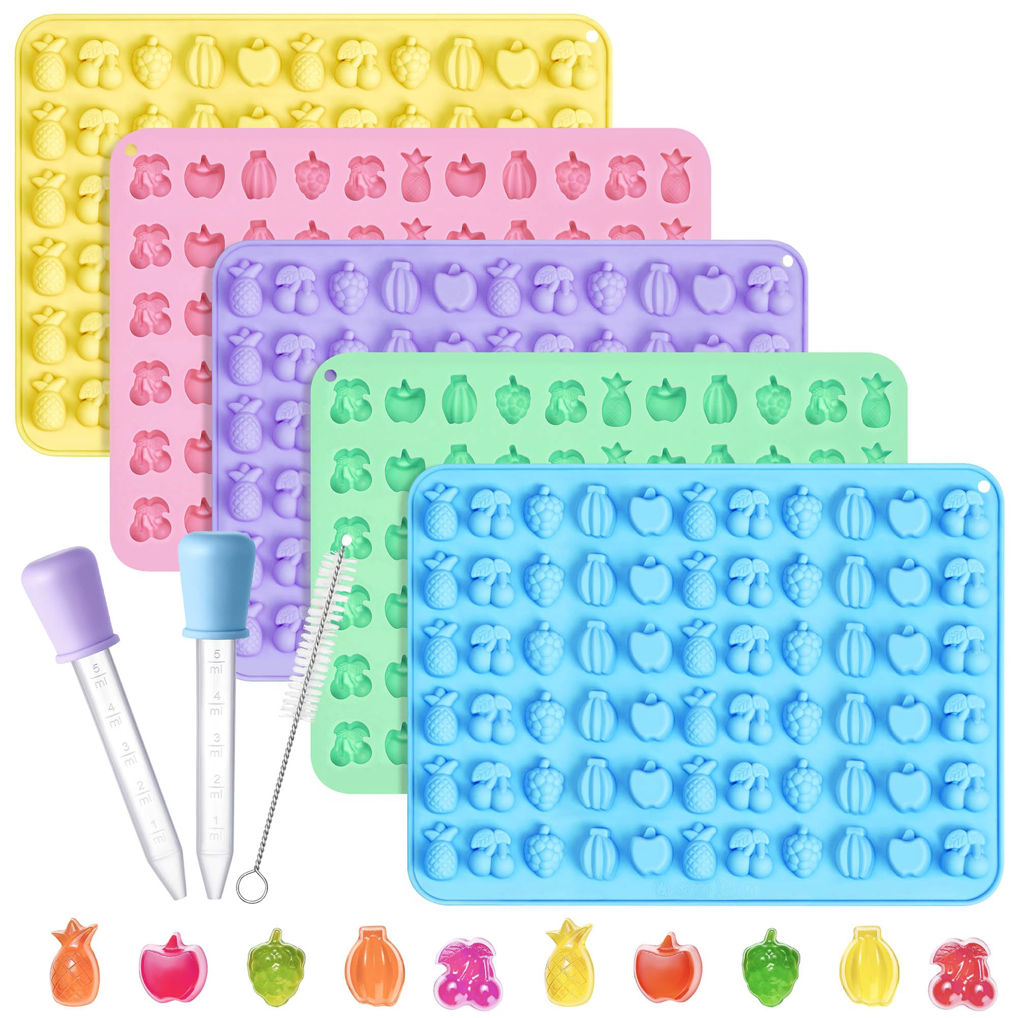 Amazon.com: Mini Fruit Snack Molds Silicone, 5PCS Gummy Molds Trays ...