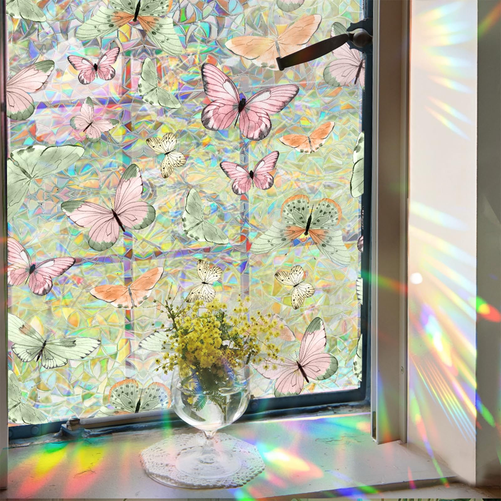 Rainbow Butterfly Stained Glass The Lovely Butterfly Windows In An