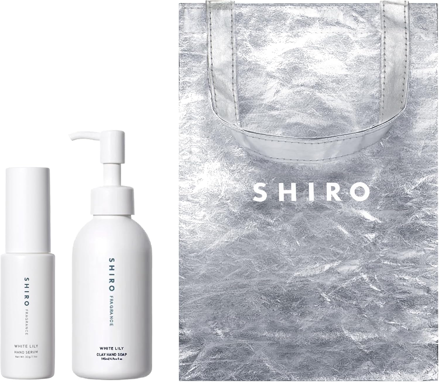 Amazon.co.jp: 【SHIRO公式ギフト】SHIRO ホワイトリリ－ ハンドケアキット ハンド美容液30g + クレイハンドソープ 145mL ギフトペーパーバッグ付き : ビューティー