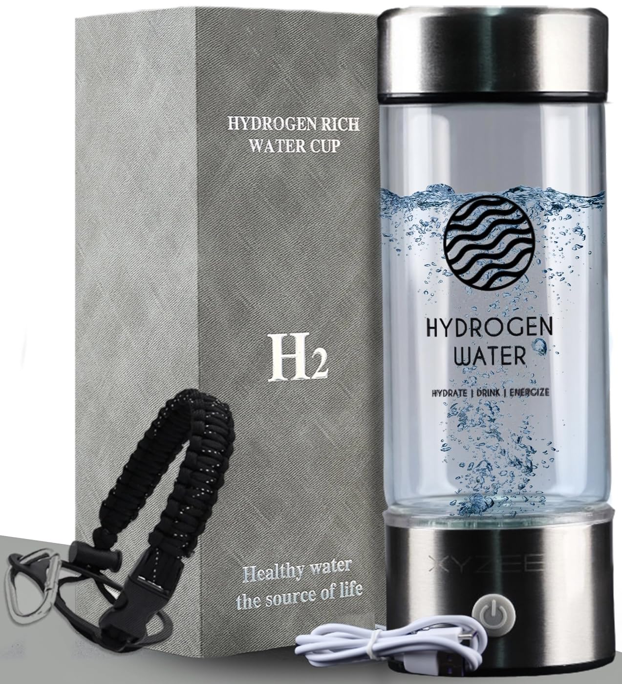 Amazon.com: Hydrogen Water Bottle, Portable Rechargeable Hydrogen Water ...