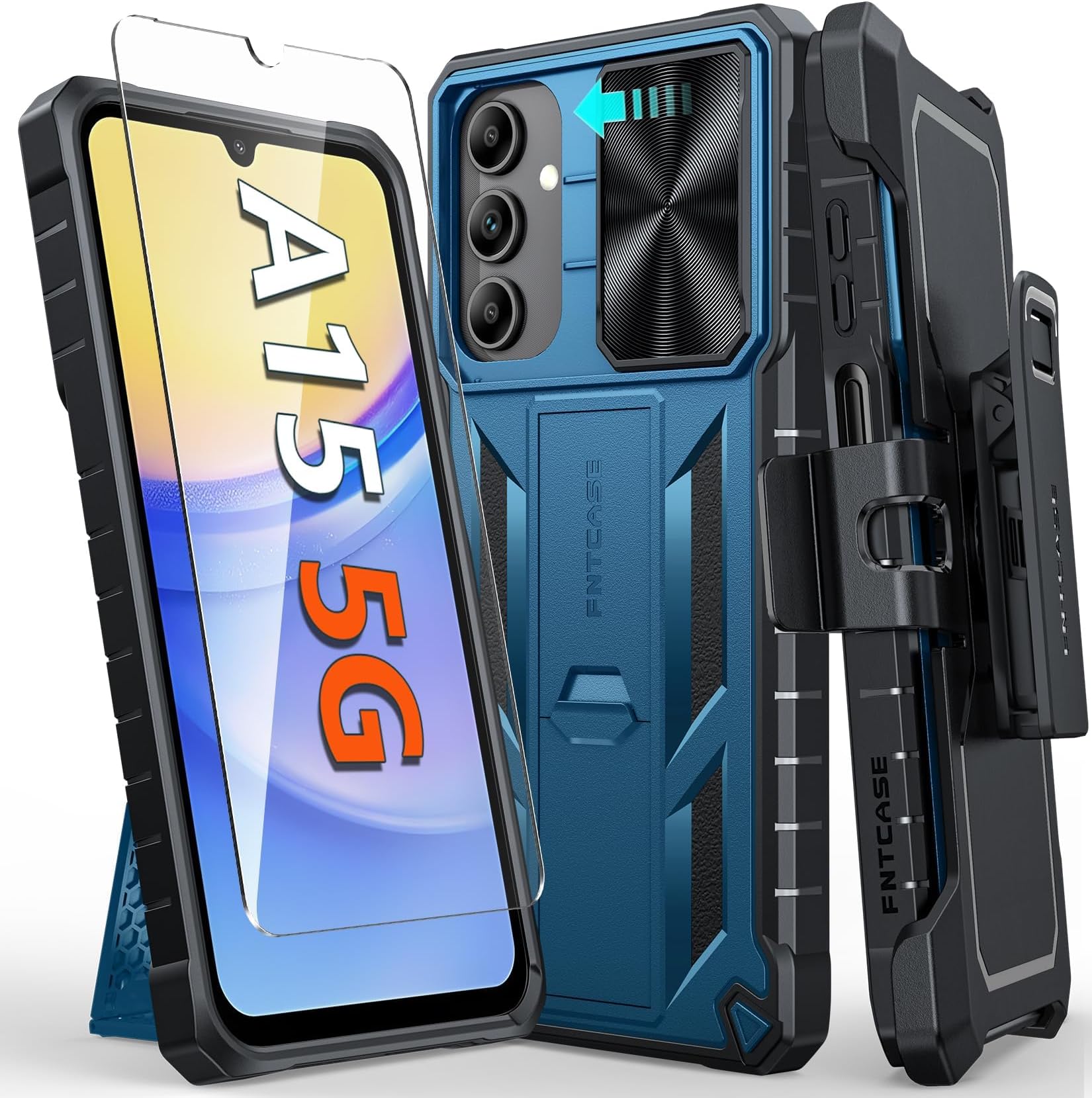 Amazon.com: FNTCASE for Samsung Galaxy A15-5G Case: Rugged Protective ...