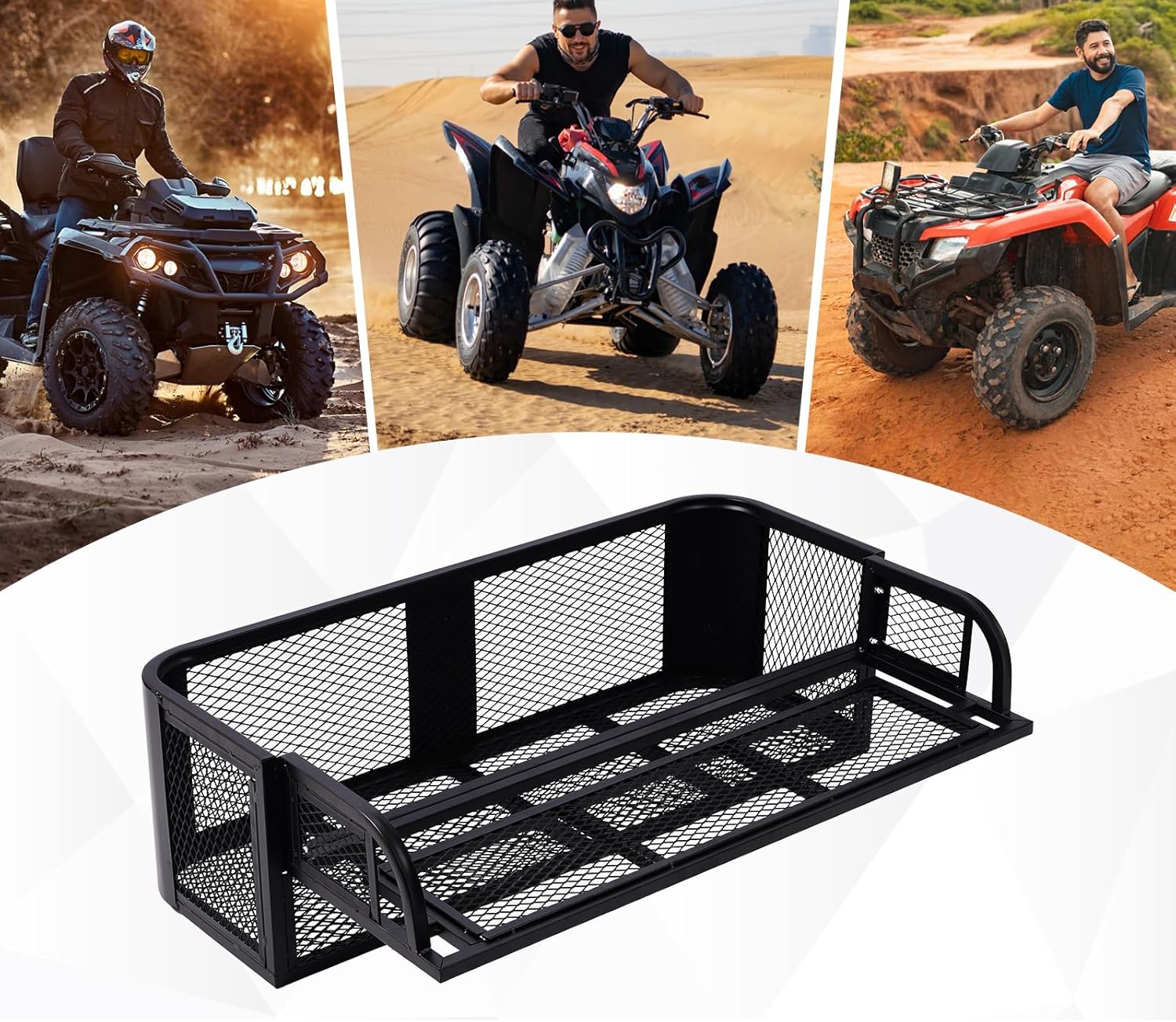 Amazon.com: SALIRION 41 L x 14 W x 12.5 H Inch ATV Rear Drop Basket ...