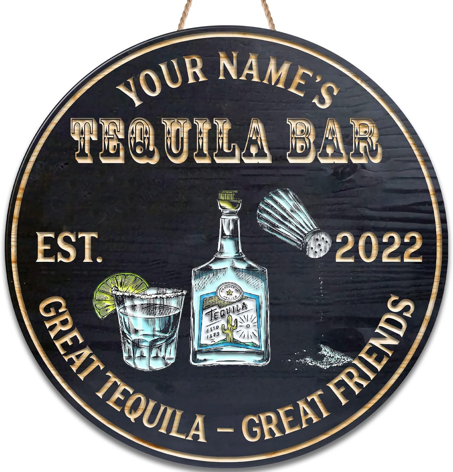 Amazon.com: WODORO Custom Mexican Tequila Bar Wood Sign Wall Plaque ...