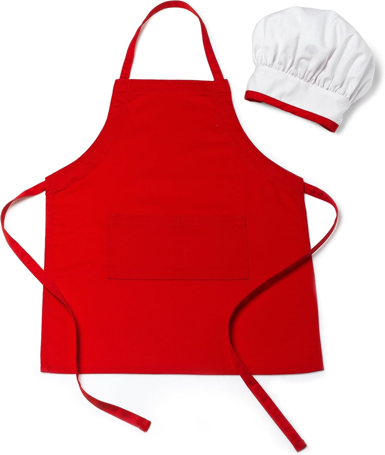 Amazon.com: DII Kid's Cooking Set: White Chef's Hat and Red Apron ...
