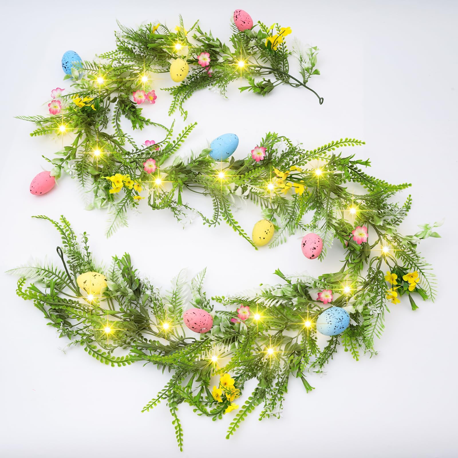 Amazon.com: ZIFTY 5FT Easter Garland Spring Vine with Easter Eggs ...
