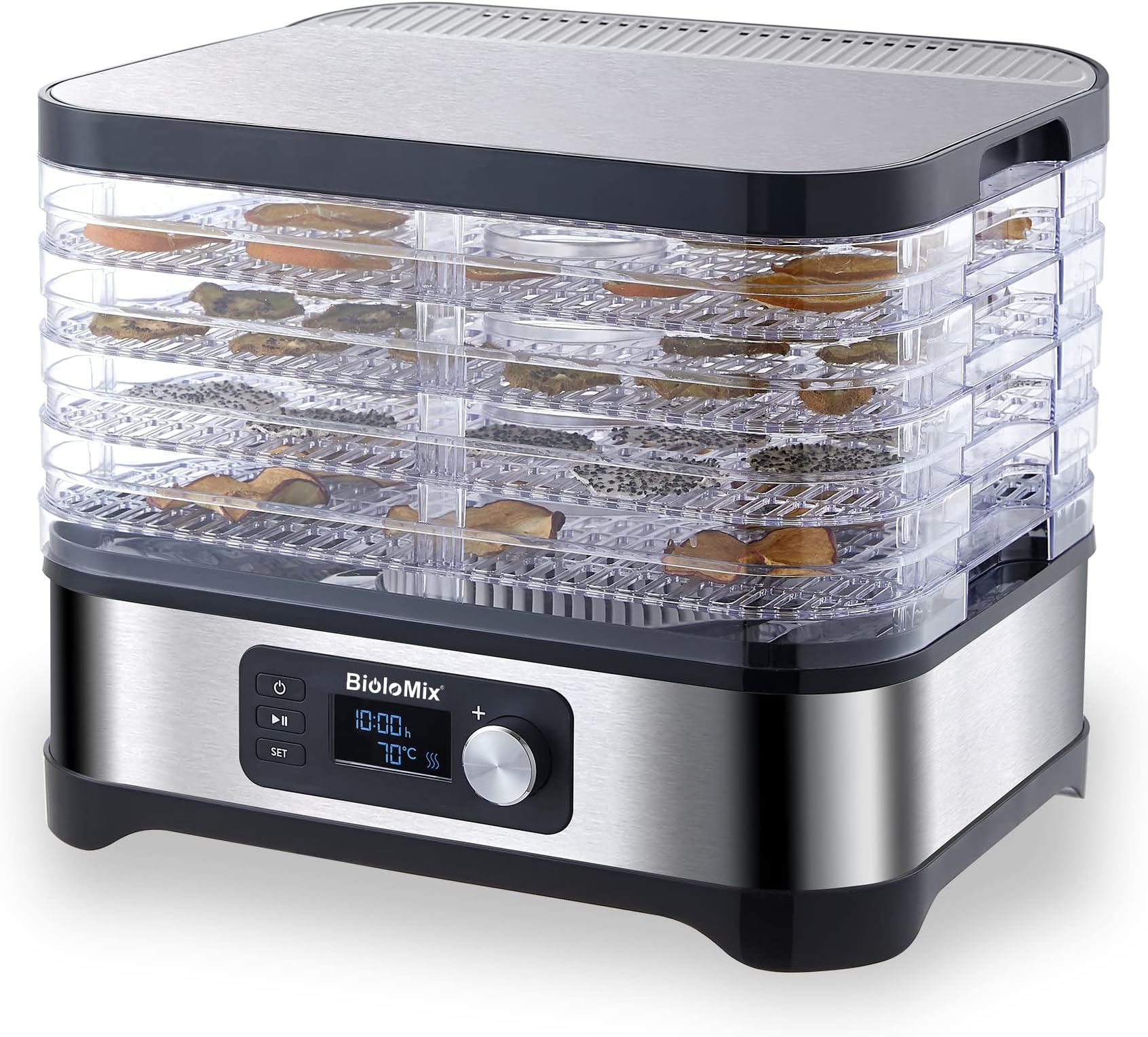 electriQ Digital Food Dehydrator with 6 Shelves, 48 Hour Timer, 35-75C ...