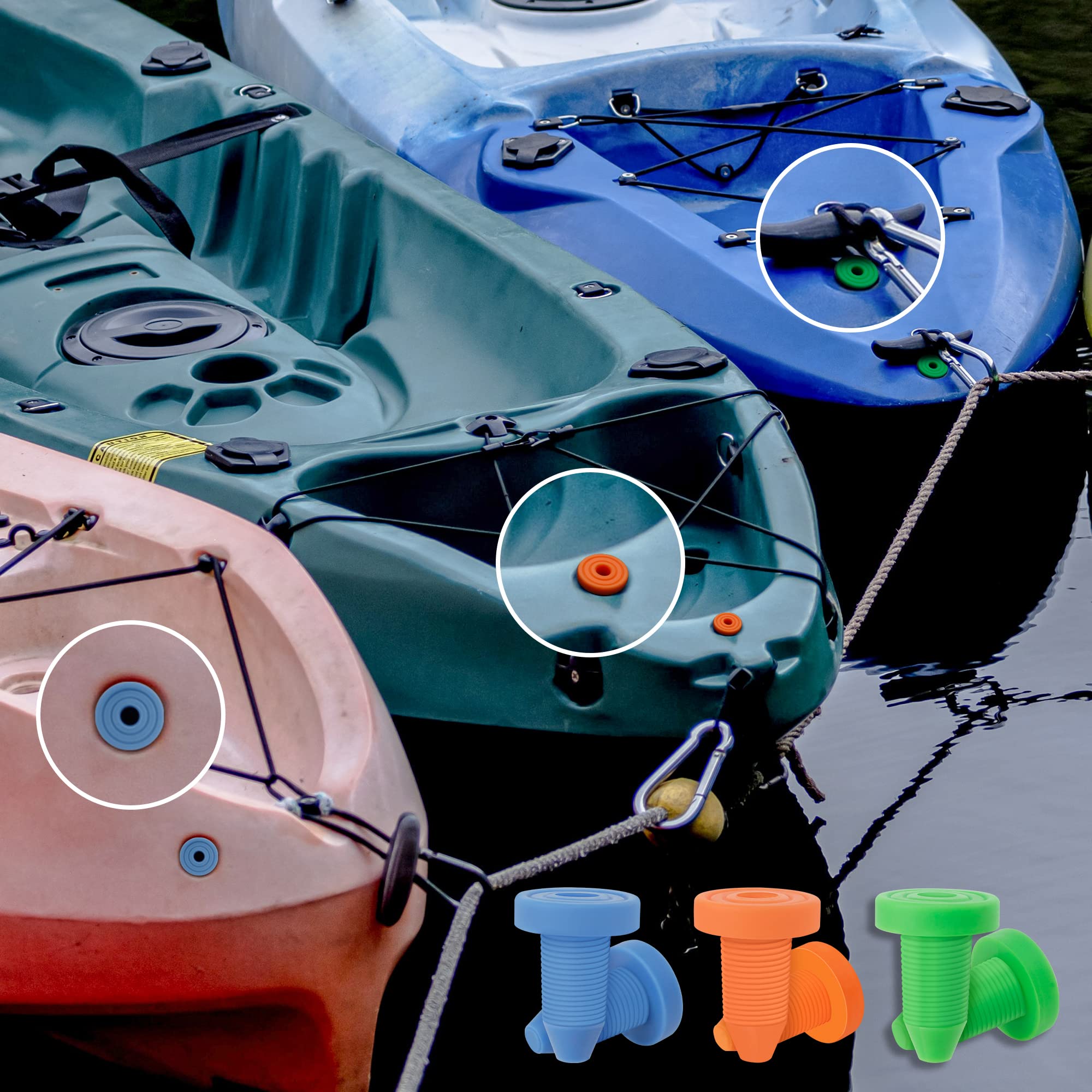 Snapklik.com : CANALHOUT 12 Pieces Kayak Scupper Plugs Kit TPE Scupper ...