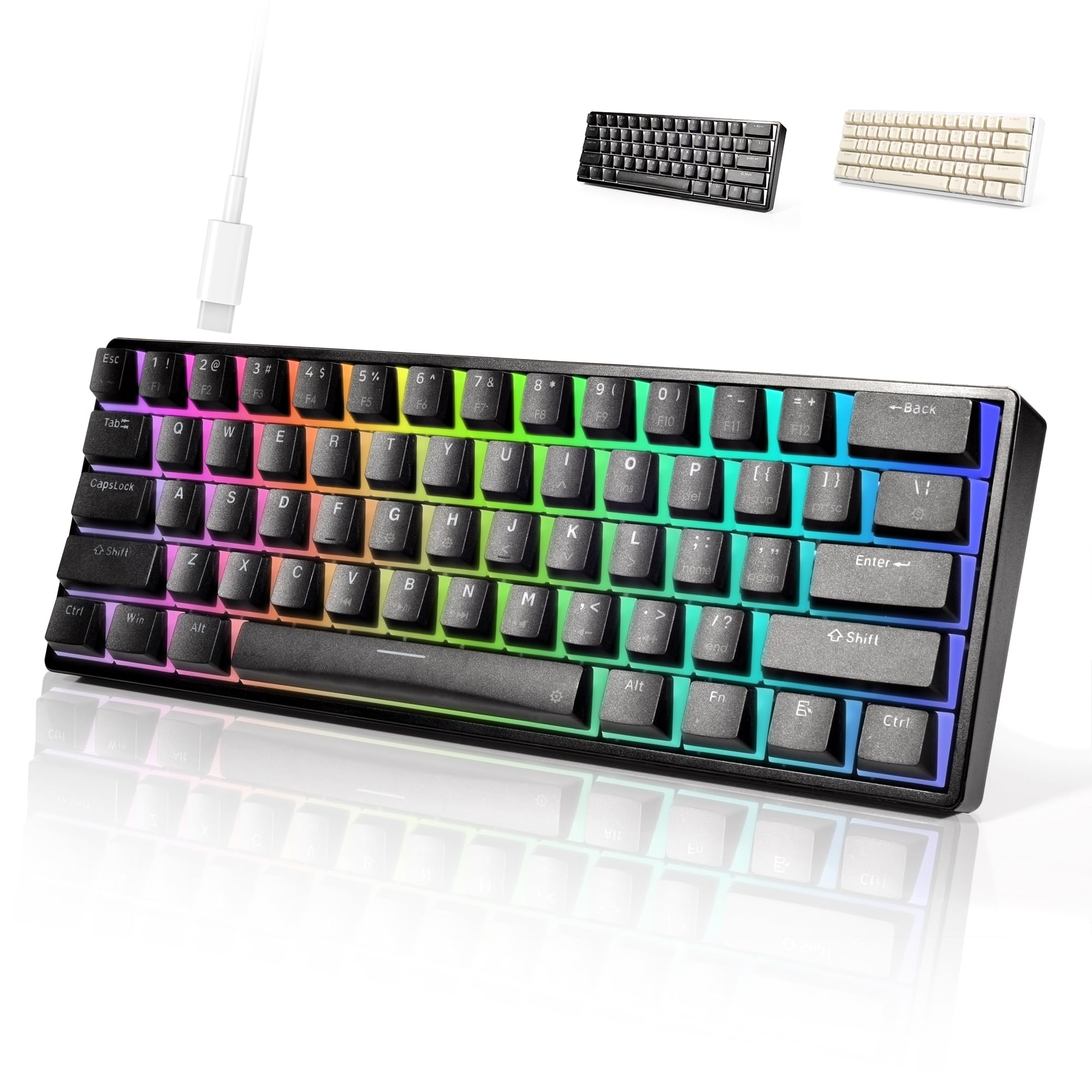 Snapklik.com : OUPARY 60% Wired RGB Gaming Mechanical Keyboard, 61 Keys ...
