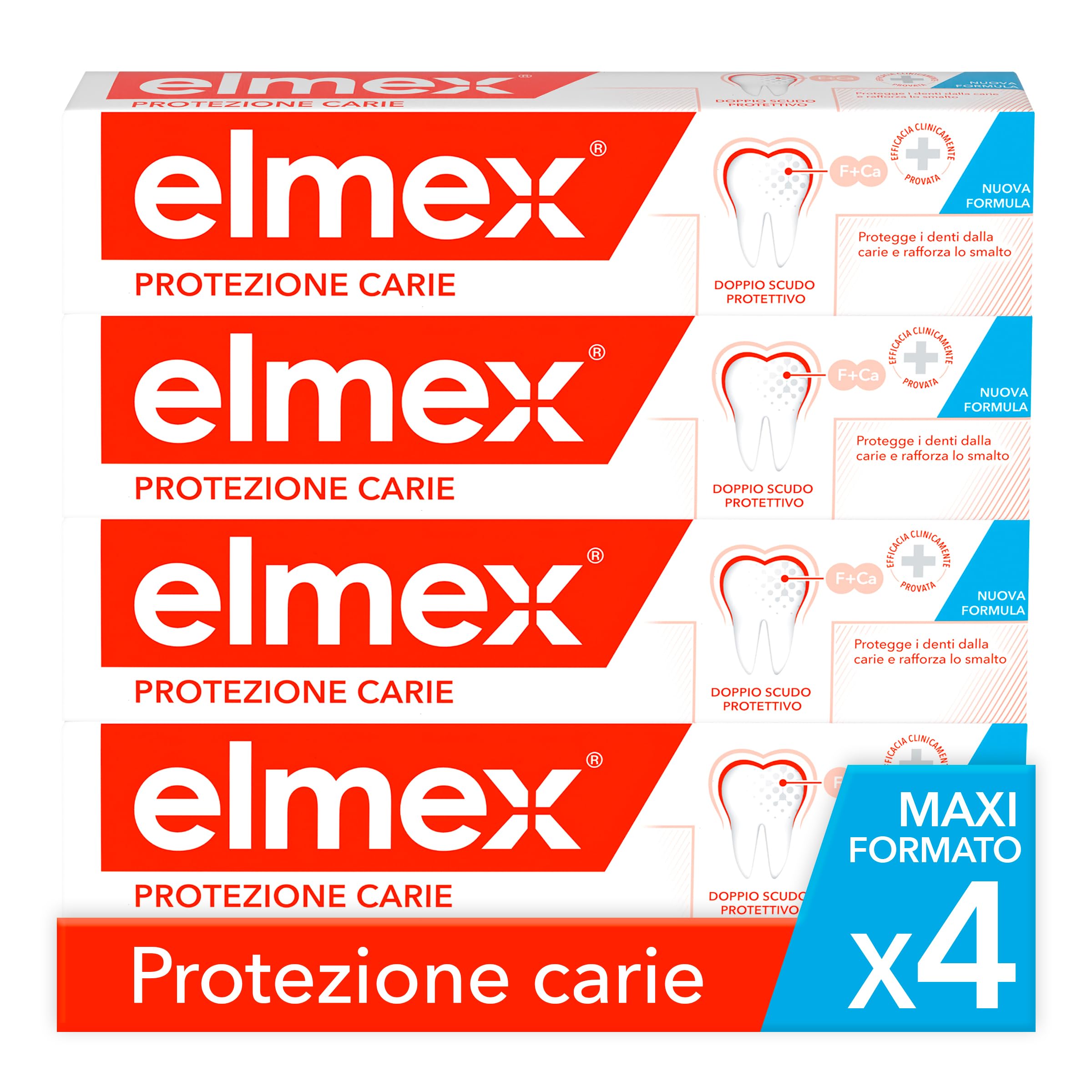 elmex Toothpaste Caries Protection 4 x 75 ml - Medical Teeth Cleaning ...