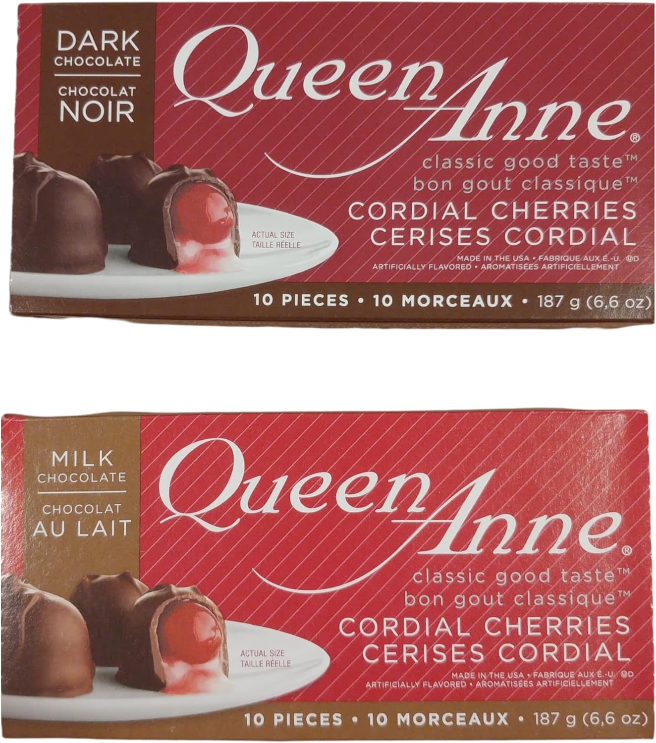 Queen Anne Chocolate Covered Cherries Cordial Bundle: 1 Box Milk ...