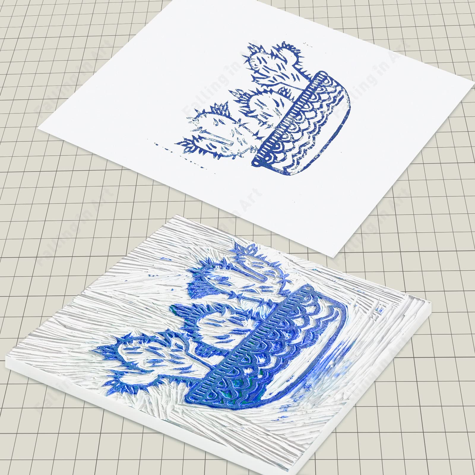 Snapklik.com : Falling In Art White Rubber Carving Block, 8" X 10" Easy ...