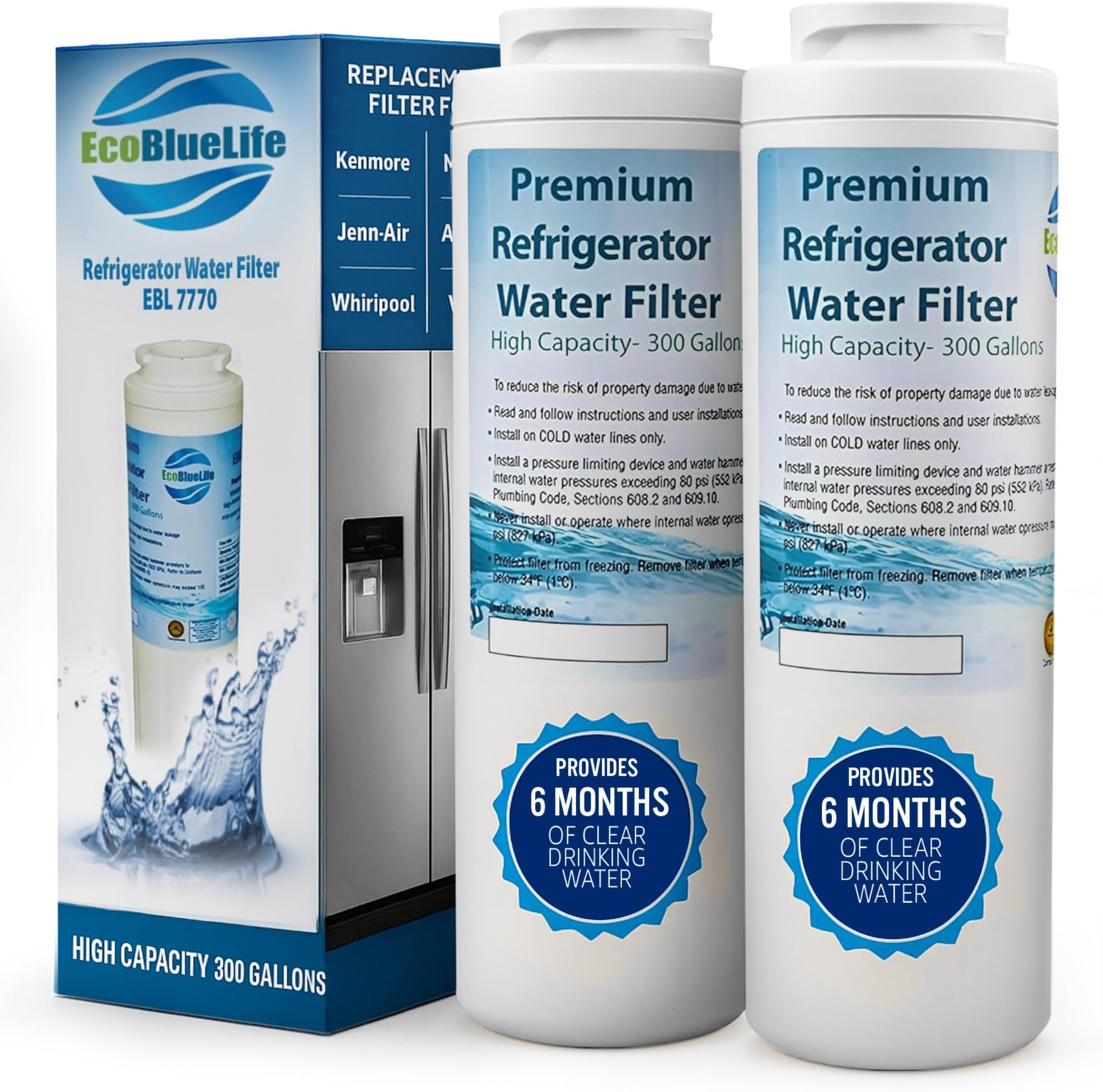Amazon.com: 2-Pack Replacement for Amana AFI2538AES Refrigerator Water ...