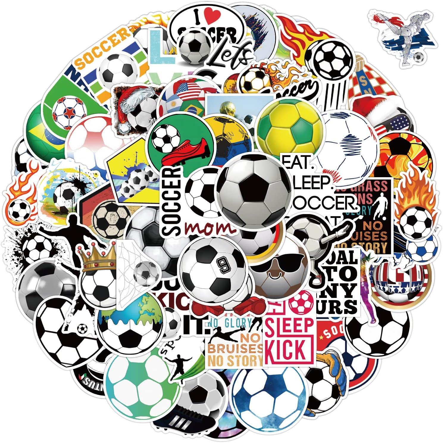 Amazon.com: 100pcs Soccer Stickers for Kids, Soccer Party Supplies ...