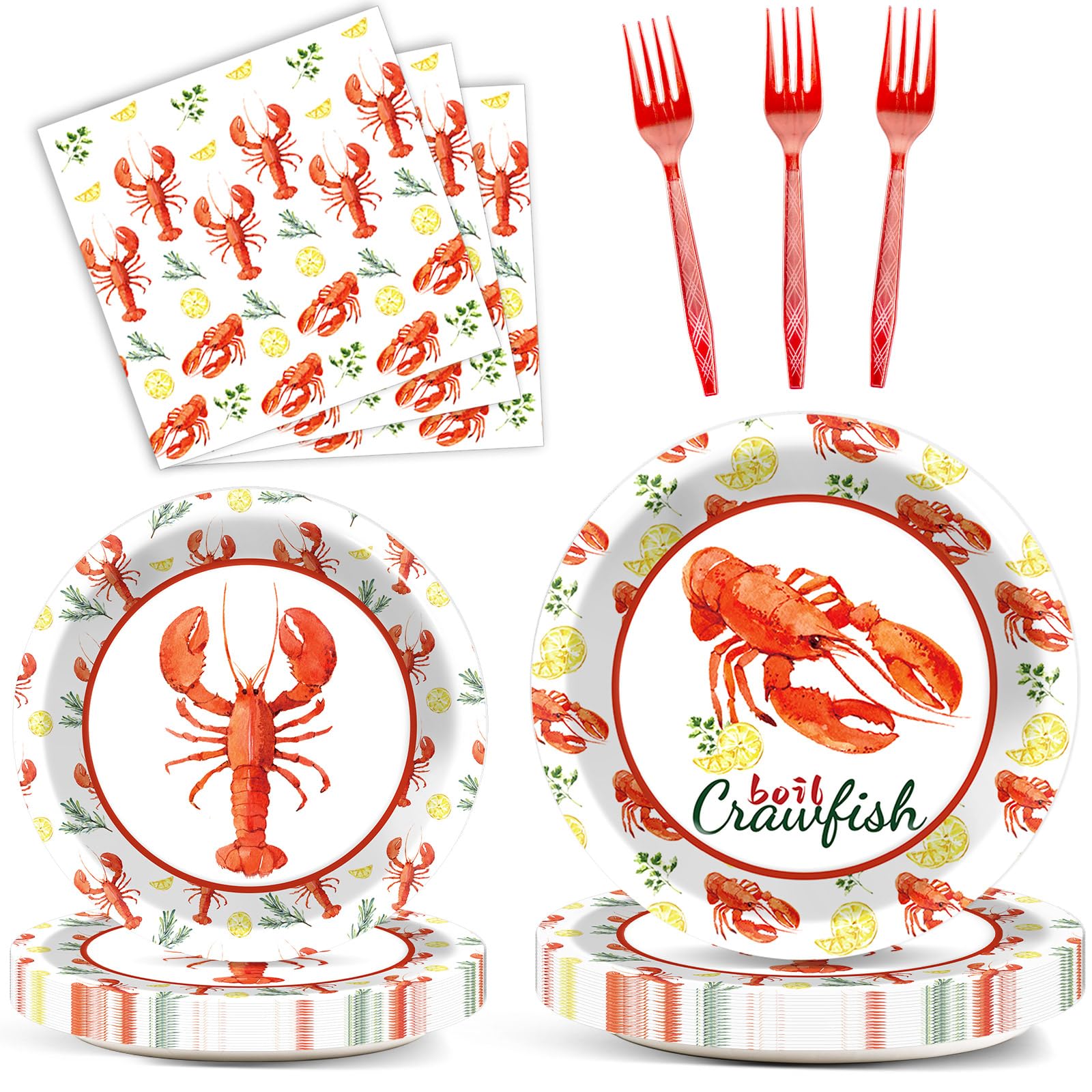 Amazon.com: Qyeahkj 100PCS Crawfish Boil Party Supplies Serve 25 ...