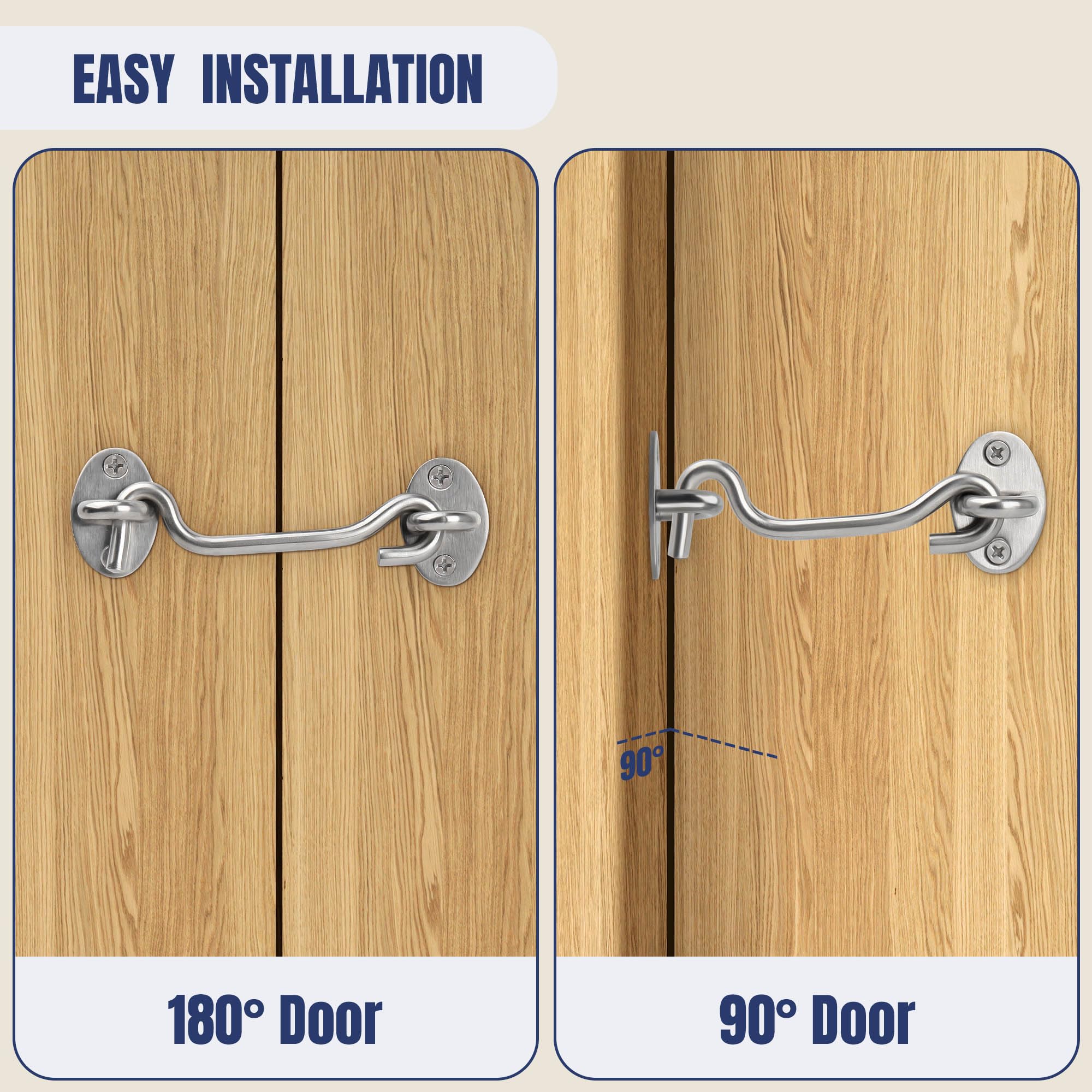 Snapklik.com : Privacy Hook And Eye Latch, 4 Inch Heavy Duty Barn Door ...