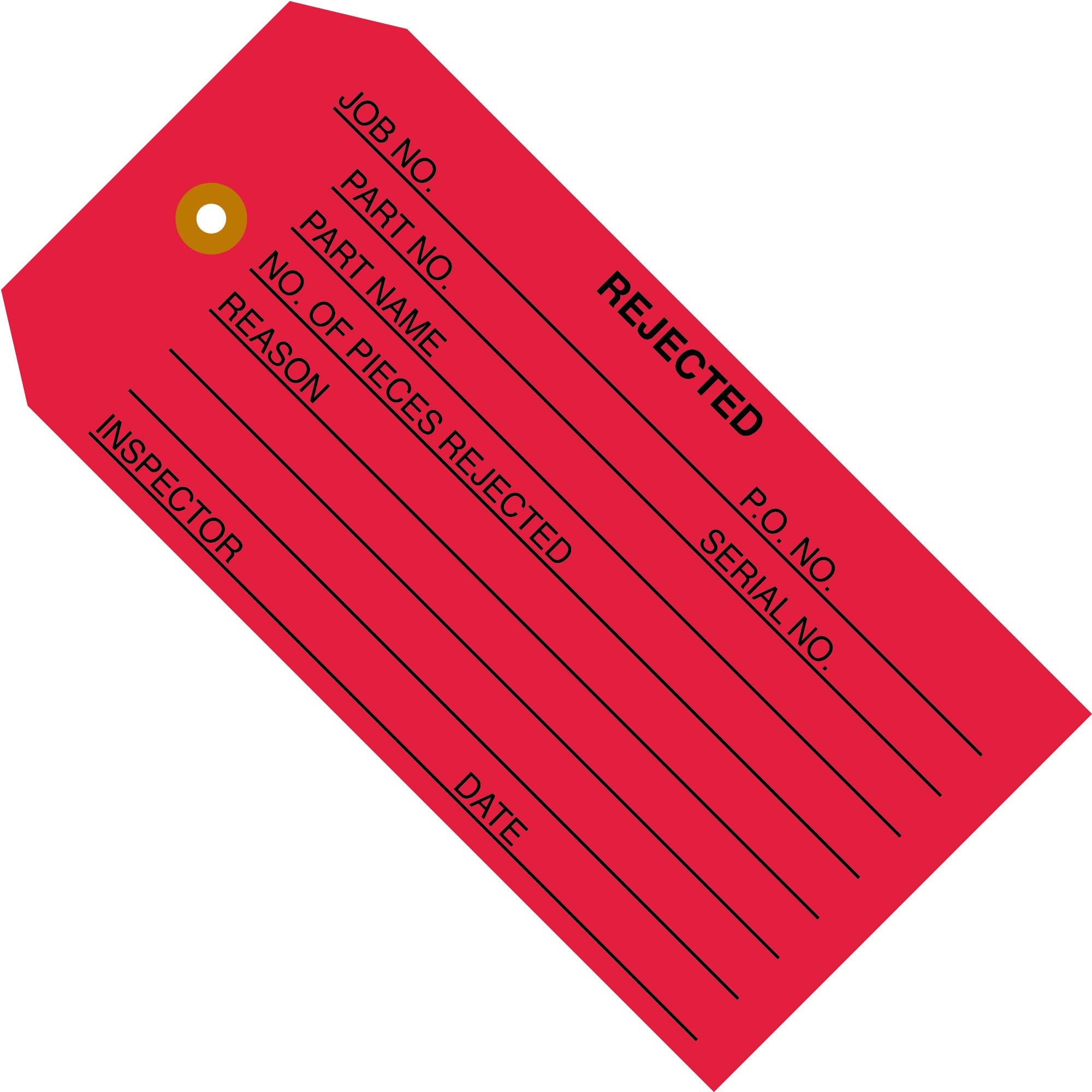Amazon.com : 500 Pack Rejected Tag, Size #5, Red 4-3/4" x 2-3/8 ...