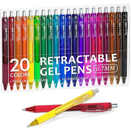Amazon.com: Gel Pens Set 20 Colors Medium Point Colored Pens ...