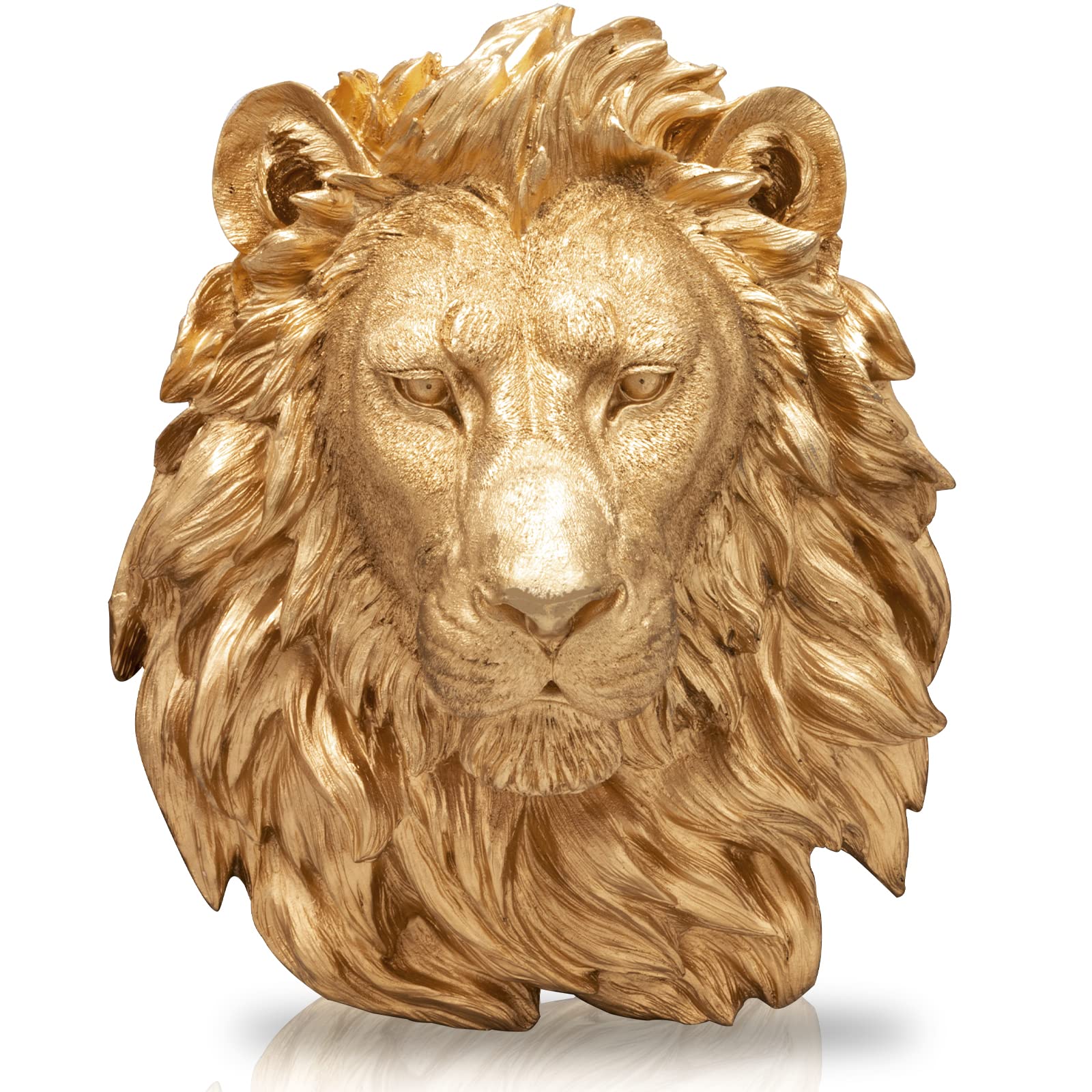 Buy Large Gold Lion Head Wall Hanging, Taxidermy Animal Bust Sculpture ...