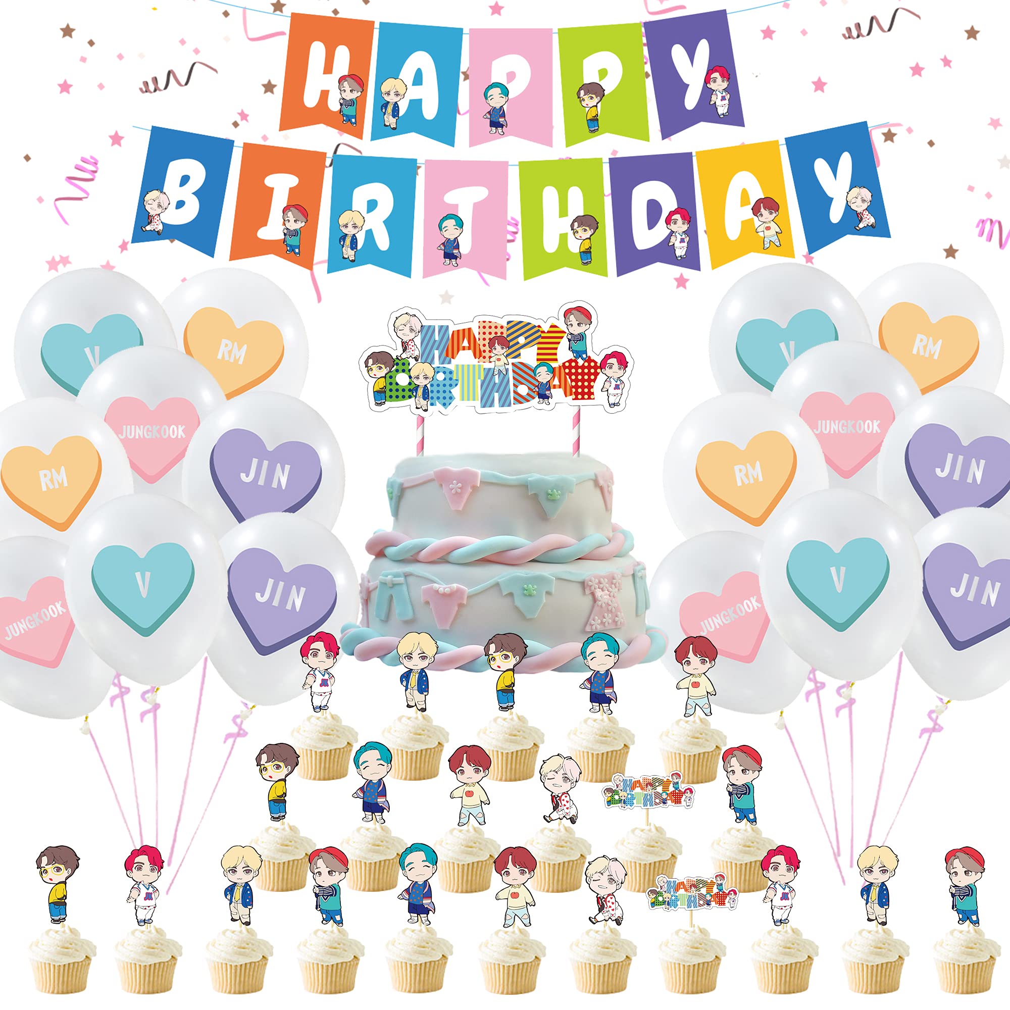 Bts Birthday Decorations Bts Party Decorations Party Supplies Pack ...