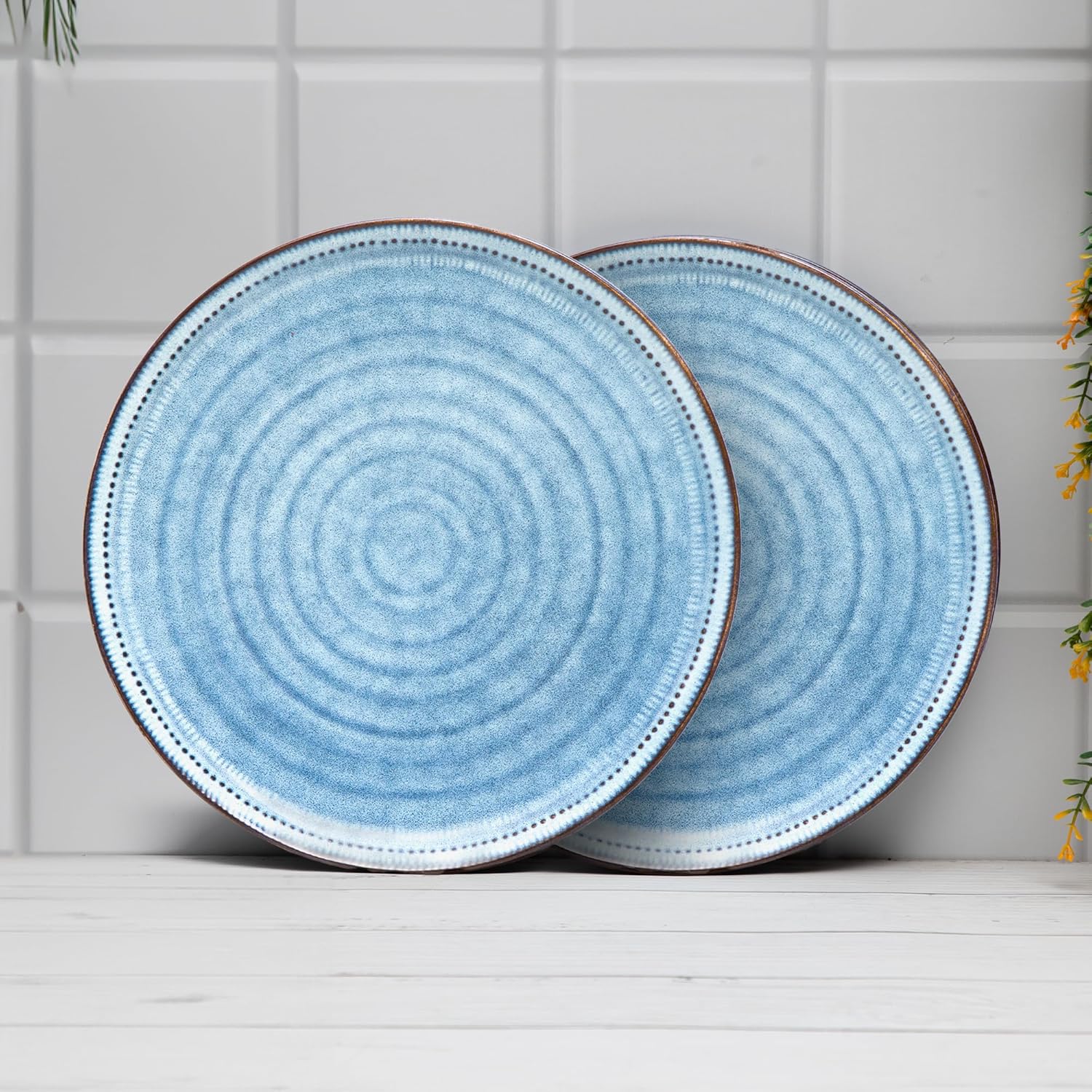 Buy Anko 11" Maison Stoneware Dinner Plates | Set of 2 | Blue ...