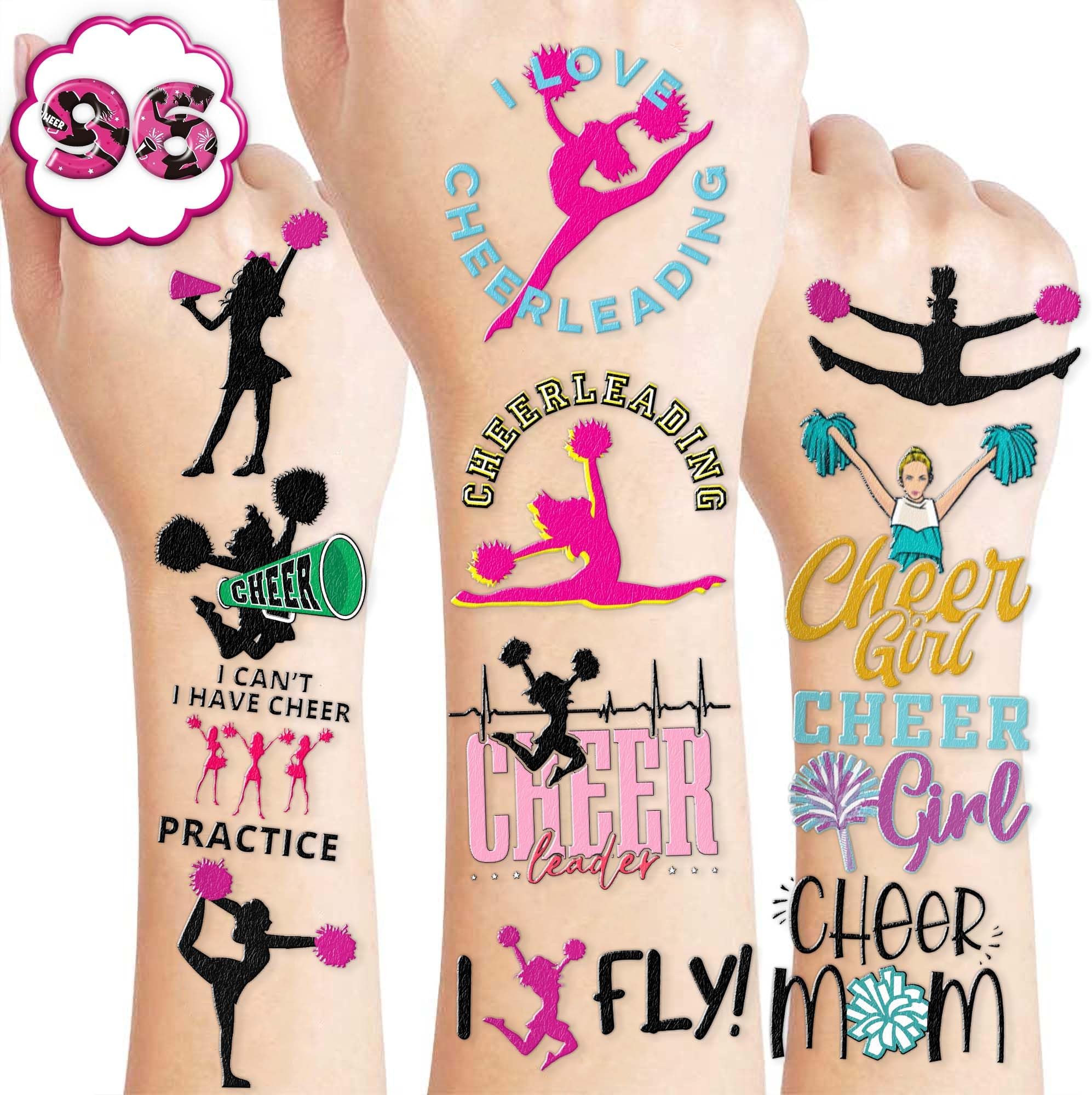 Amazon.com : 96 PCS Cheer Cheerleader Stickers Cheerleading Birthday ...
