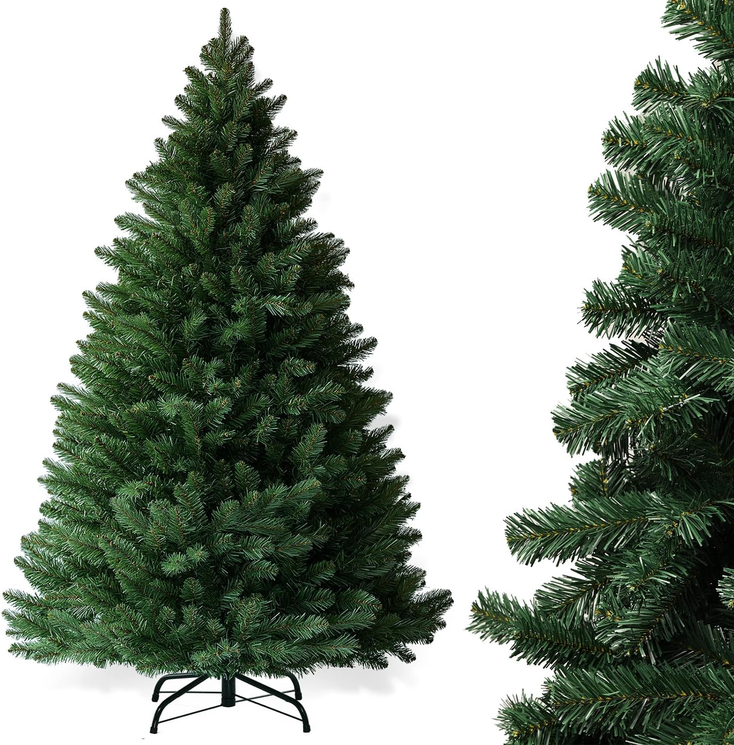 Amazon.com: 6ft Artificial Christmas Tree, Dense Branches Realistic ...