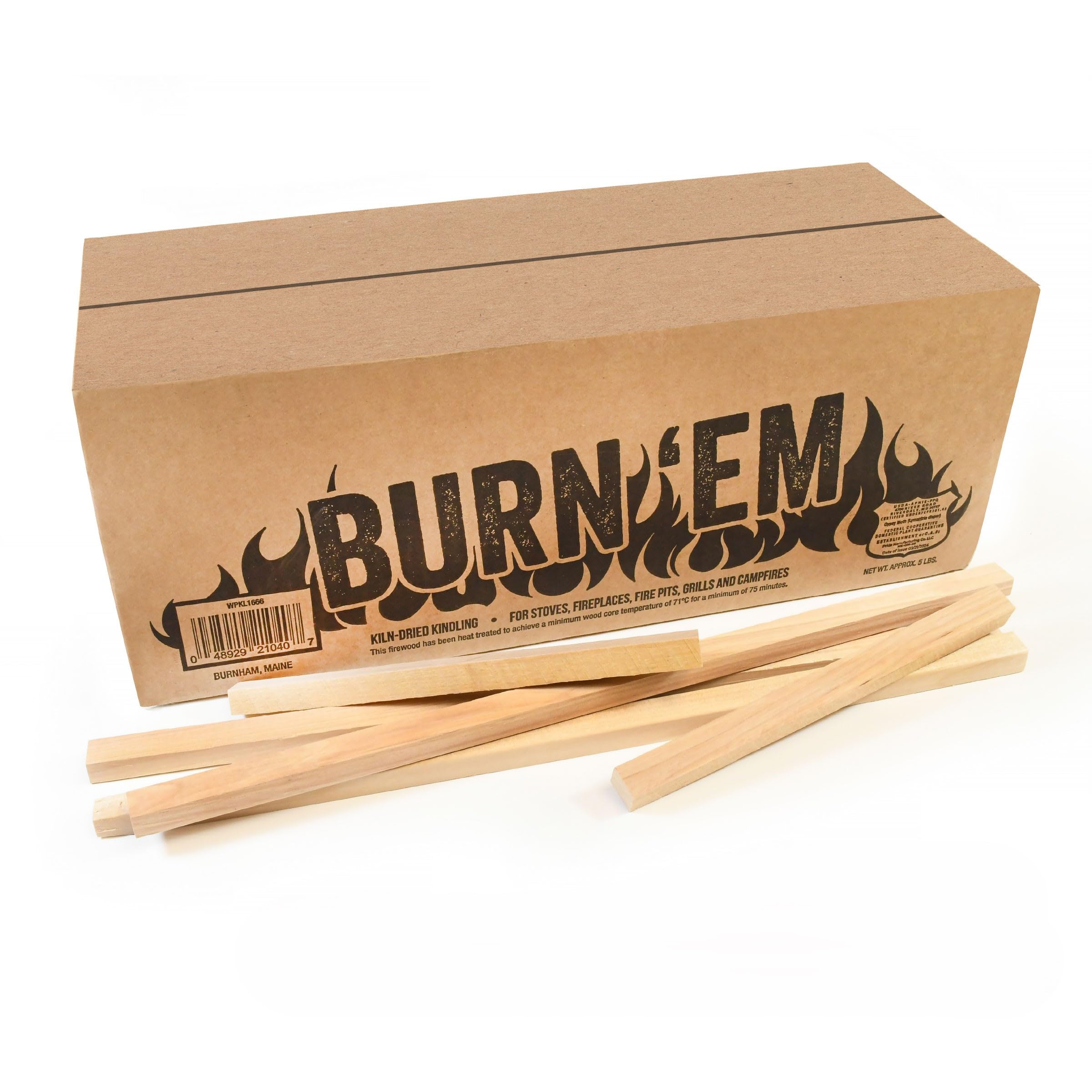 Amazon.com : Burn’Em Fire Starter Kindling, Kiln Dried, Perfect for for ...