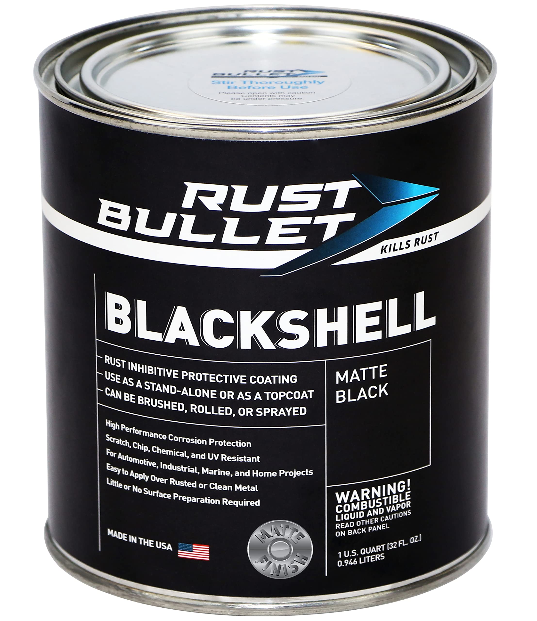 Snapklik.com : RUST BULLET BlackShell - Matte Black - 1 Quart ...