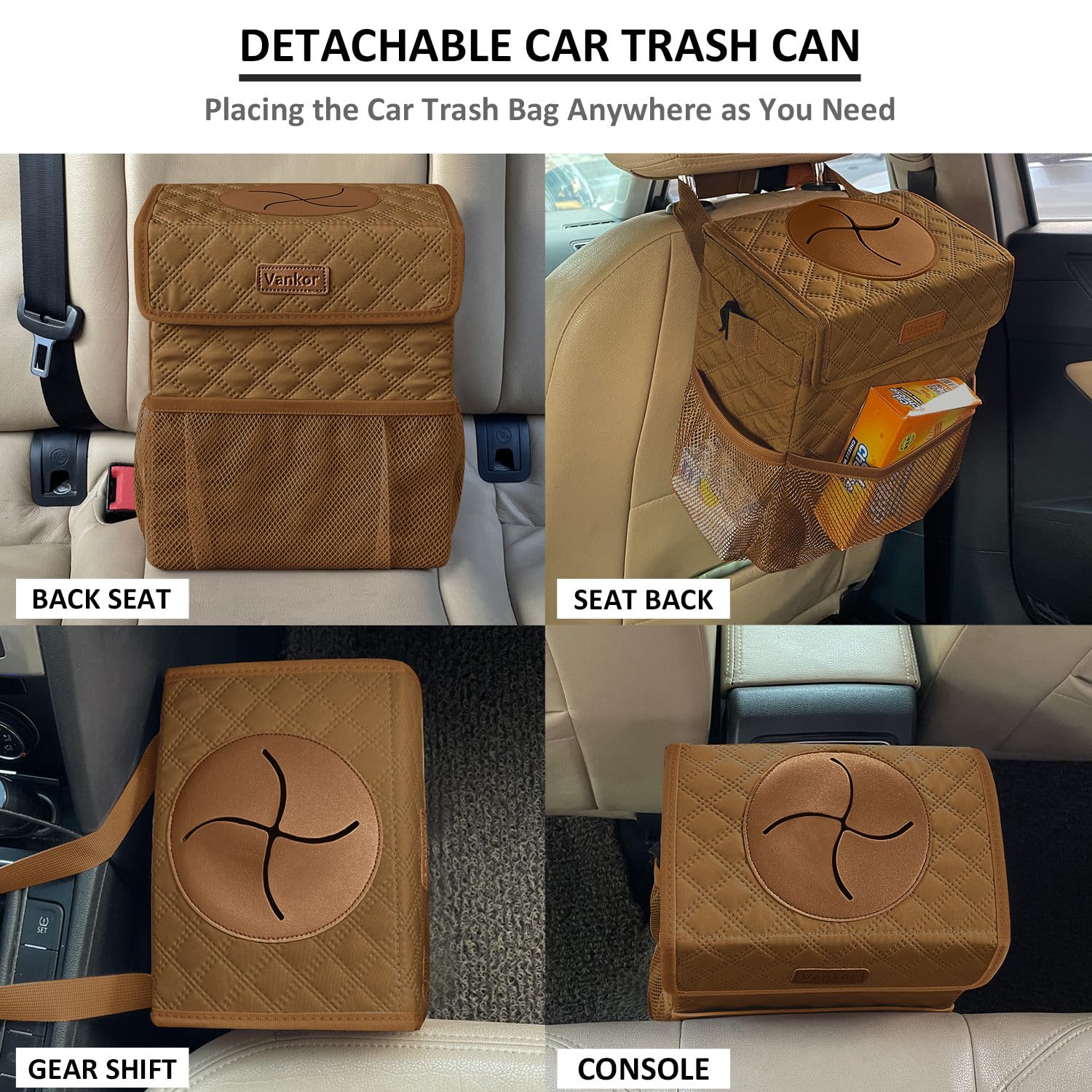 Snapklik.com : Car Trash Can For Car Cute, Car Trash Bag Bin Hanging ...