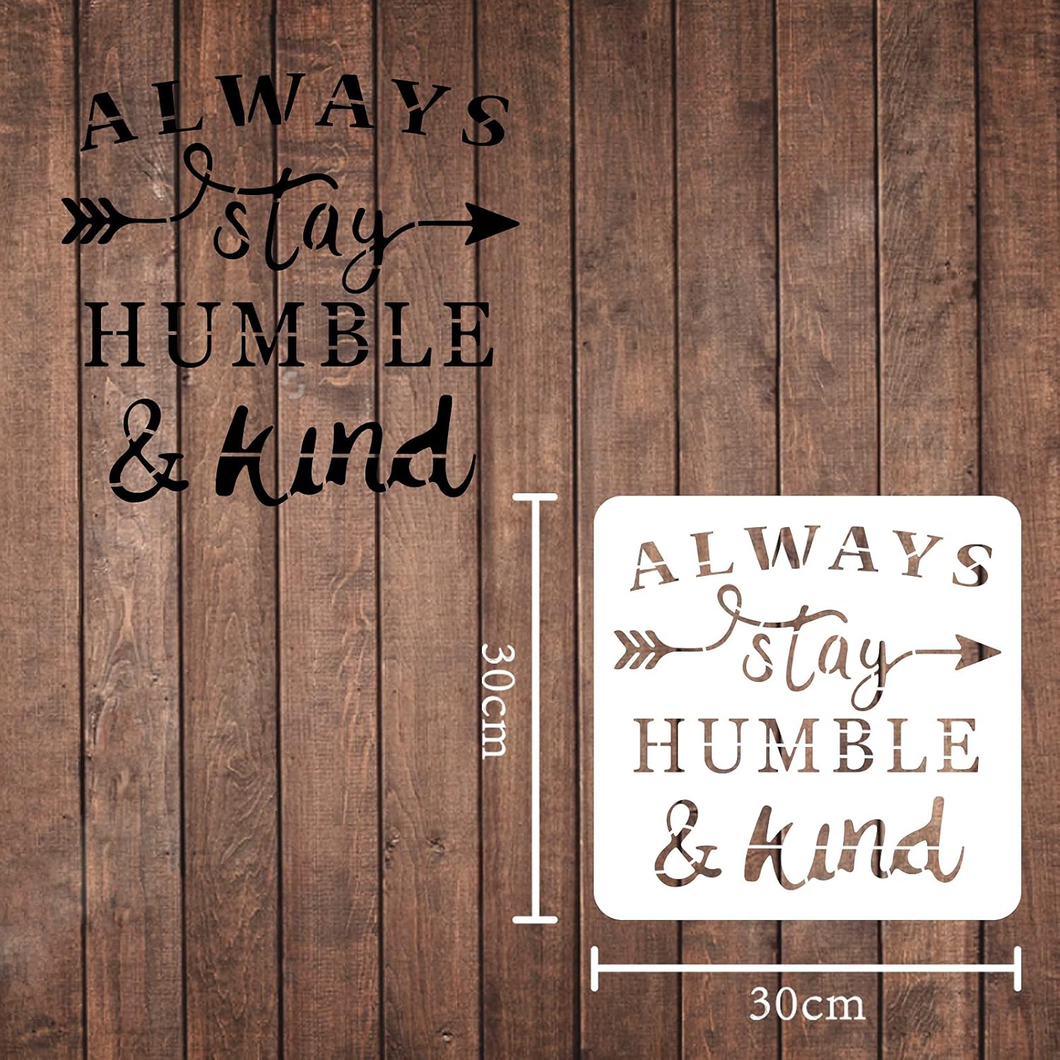 FINGERINSPIRE Always Stay Humble And Kind Stencil 30x30cm Plastic Arrow ...