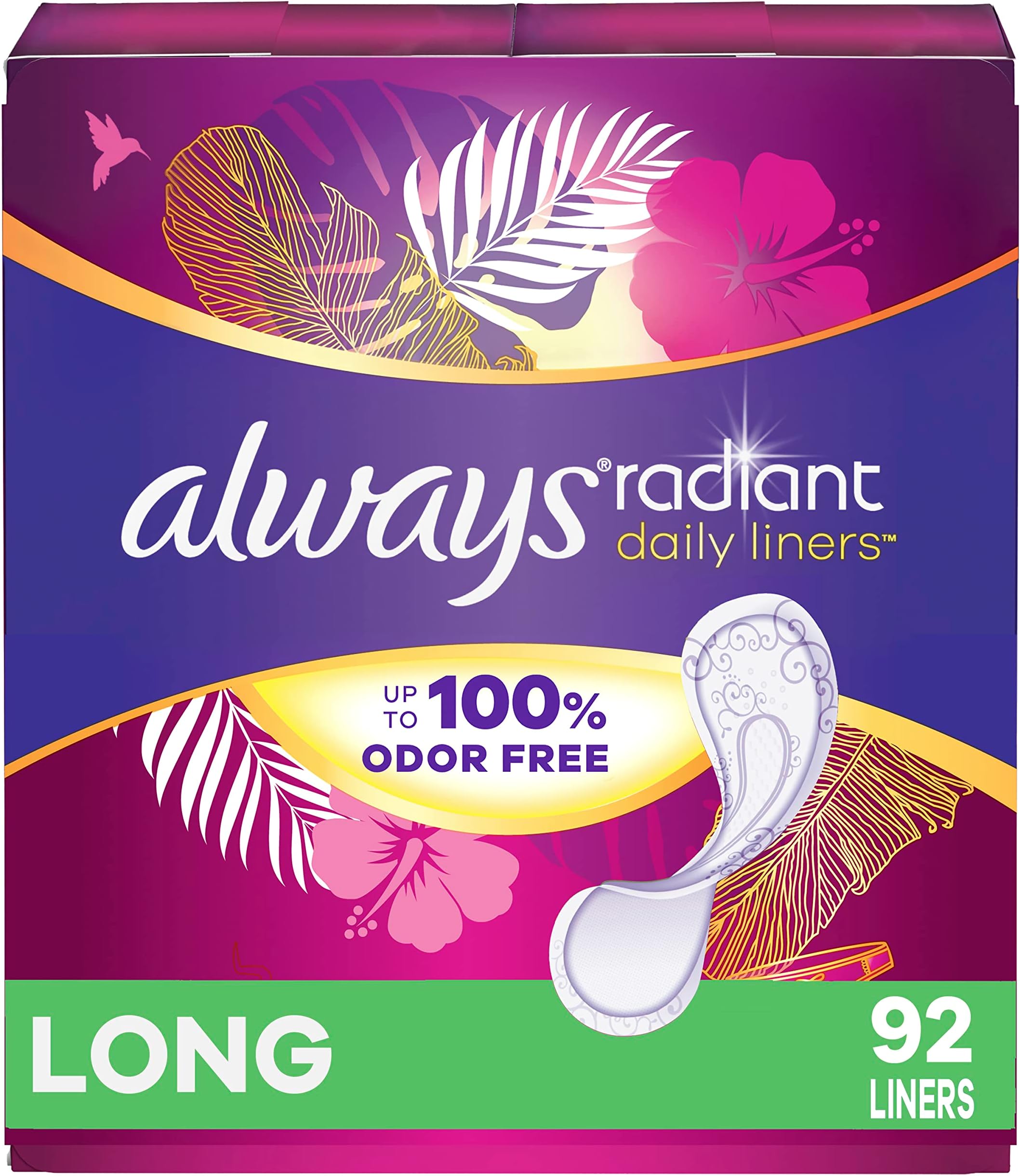 Amazon.com: Always Anti-Bunch Xtra Protection, Panty Liners for Women ...