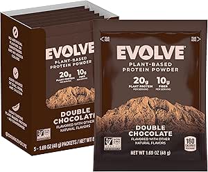 Amazon.com: Evolve Protein Powder Packet, Double Chocolate, 20g Protein ...