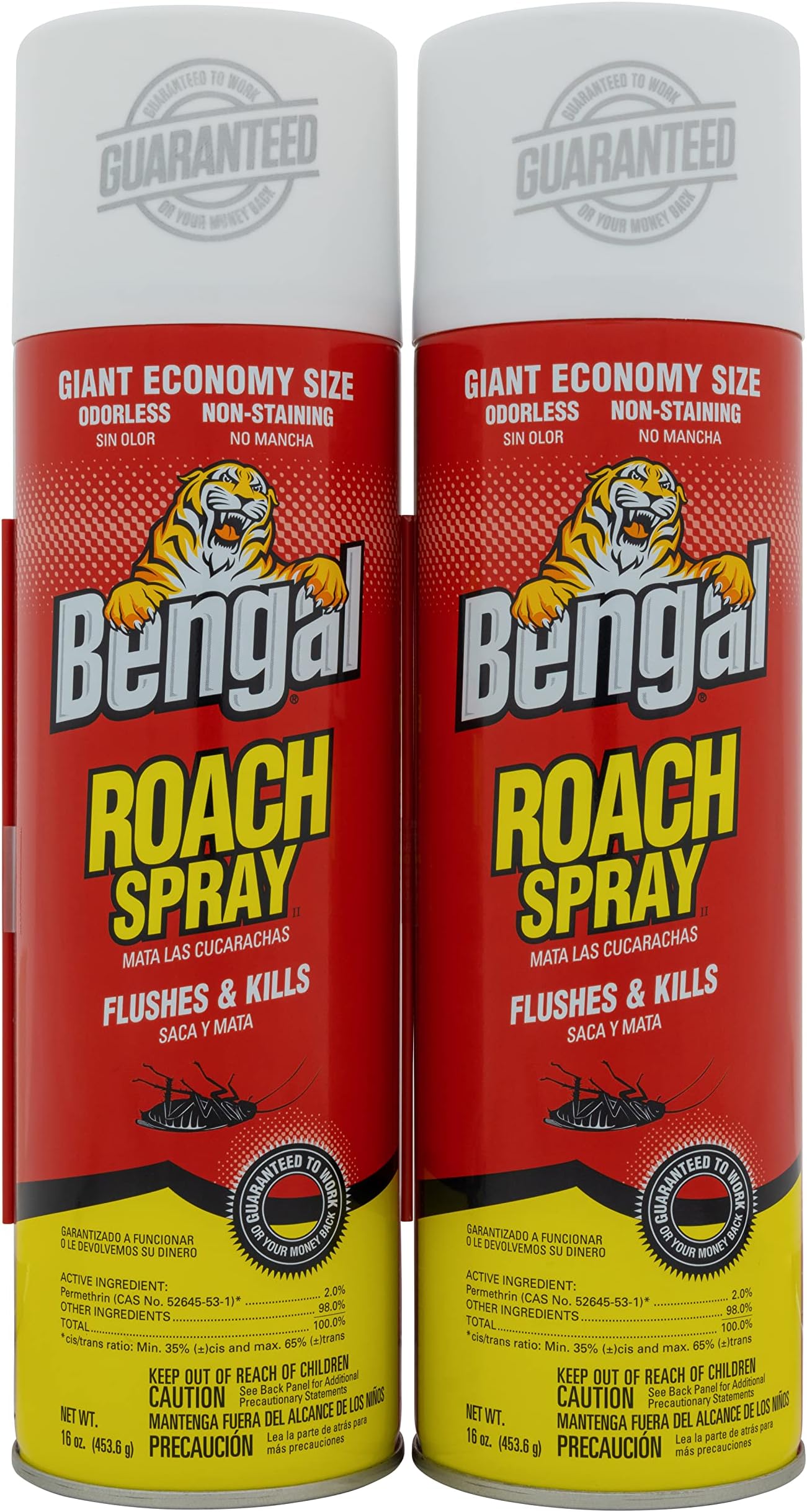 Amazon.com: Bengal Roach Spray, Odorless Stain-Free Dry Spray, 2-Count ...