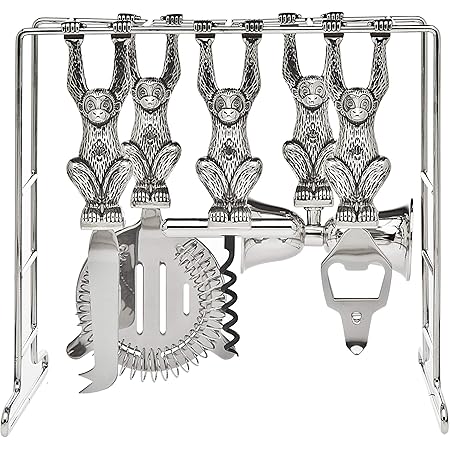 Amazon.com: Godinger Monkey Barware Bar Tool Set - 6 Piece Set: Home ...