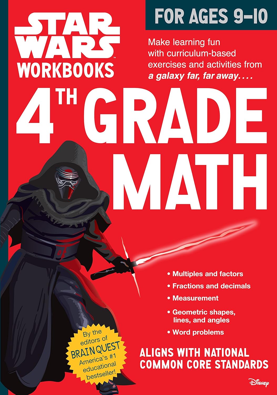 4th Grade Math for Ages 9-10 (Star Wars Workbooks): Piddock, Claire ...