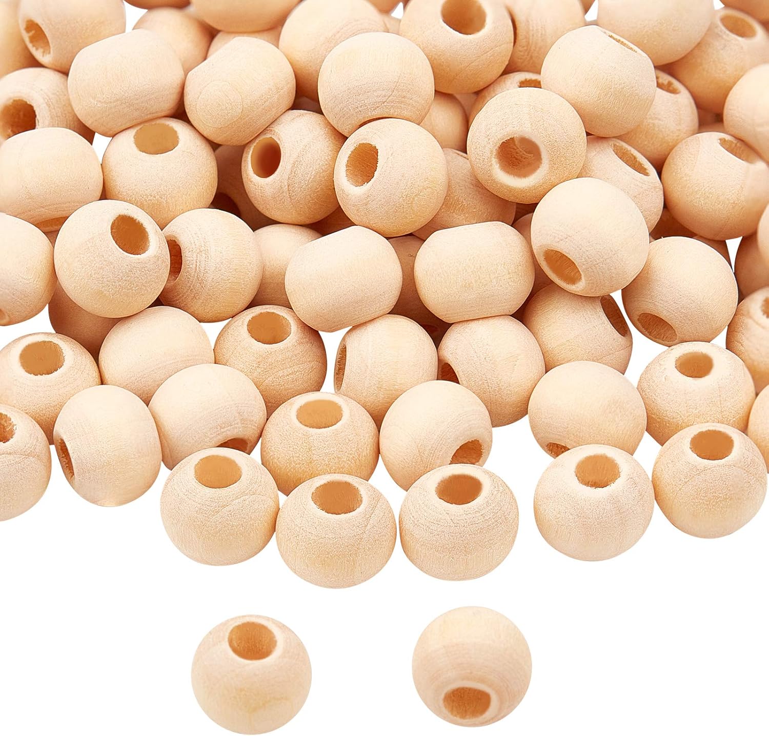 Amazon.com: PH PandaHall 500pcs Natural Wooden Beads 10mm Ball Spacer ...