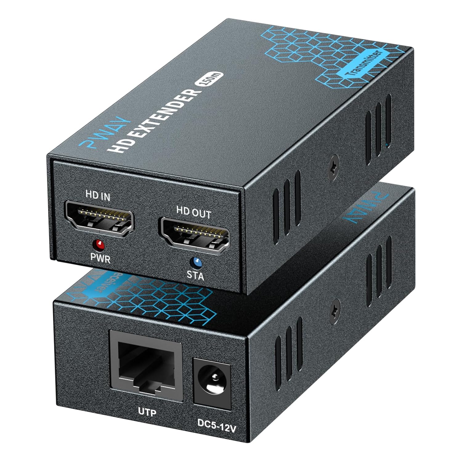 PW-DT243 HDMI Extender Over IP, 1080p Over 492ft (150m) Ethernet Cat5e ...