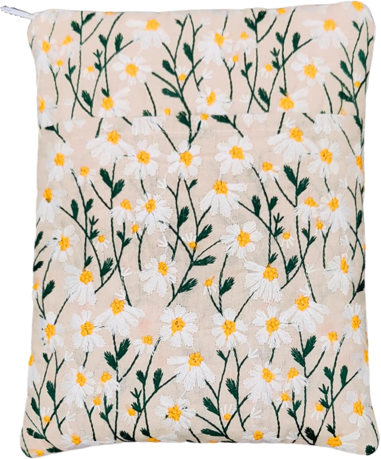 Amazon.com: Zosiana Designs Daisy Embroidered Book Sleeve with Cotton ...