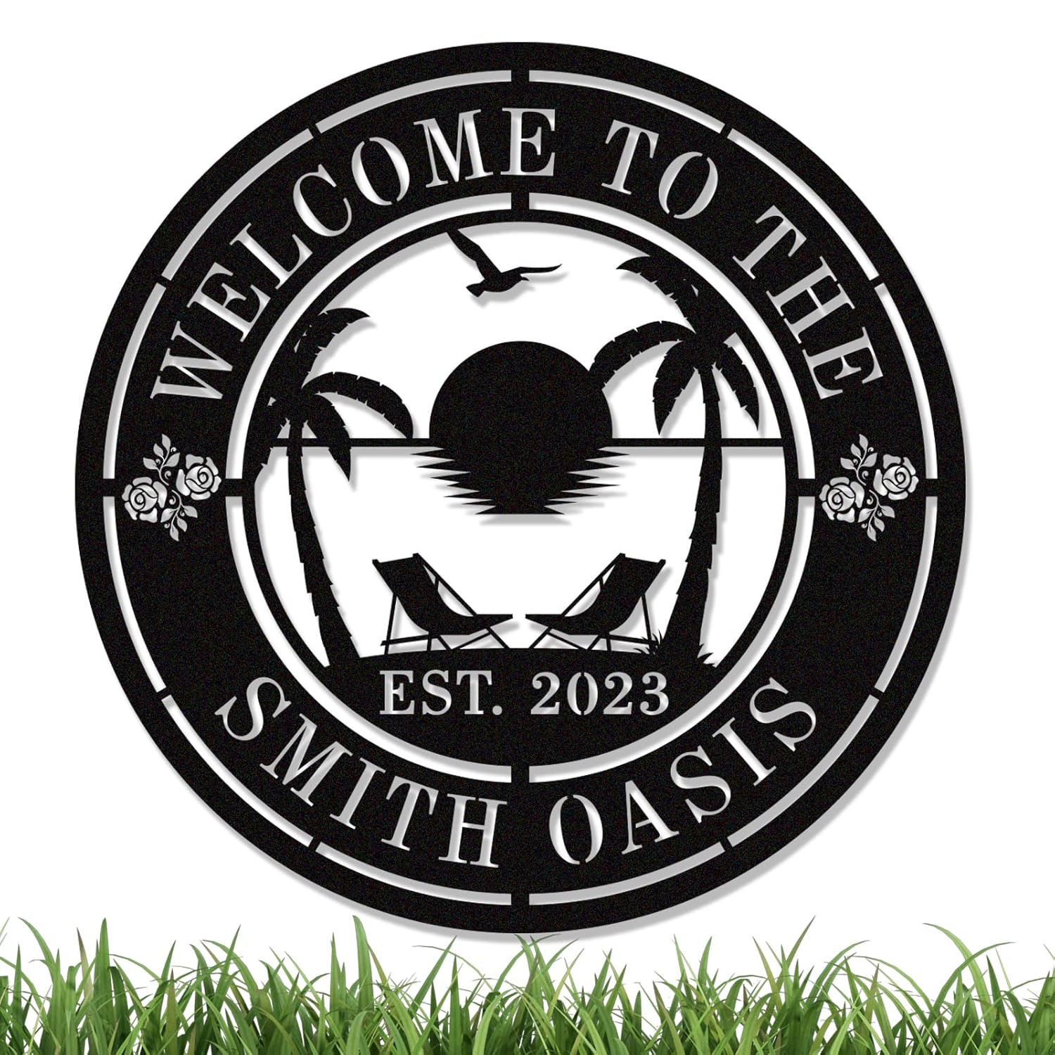 Amazon.com: Personalised Tropical Patio Metal Sign, Custom Oasis Metal ...
