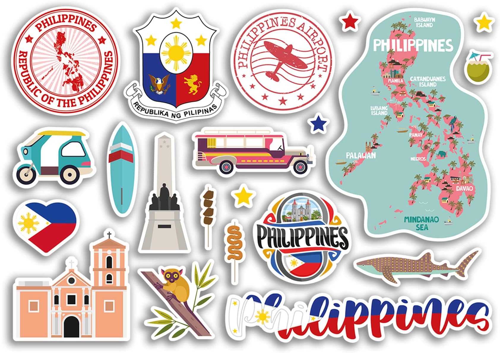 A5 Sticker Sheet Thailand Vinyl Stickers - Asia Thai Country Landmarks ...