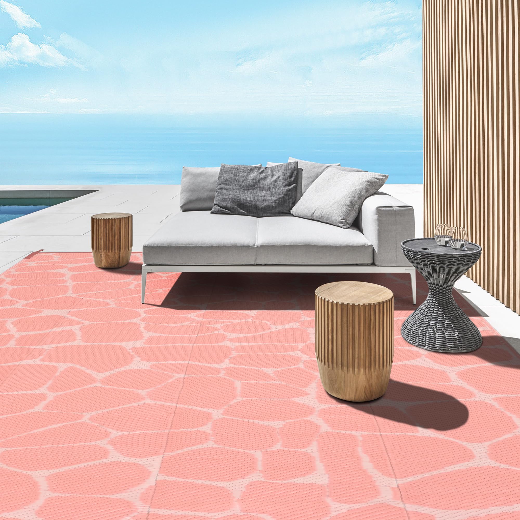 Amazon.com: Boulder Bee Outdoor Rugs | 6 x 9 Feet Plastic Straw Rug ...