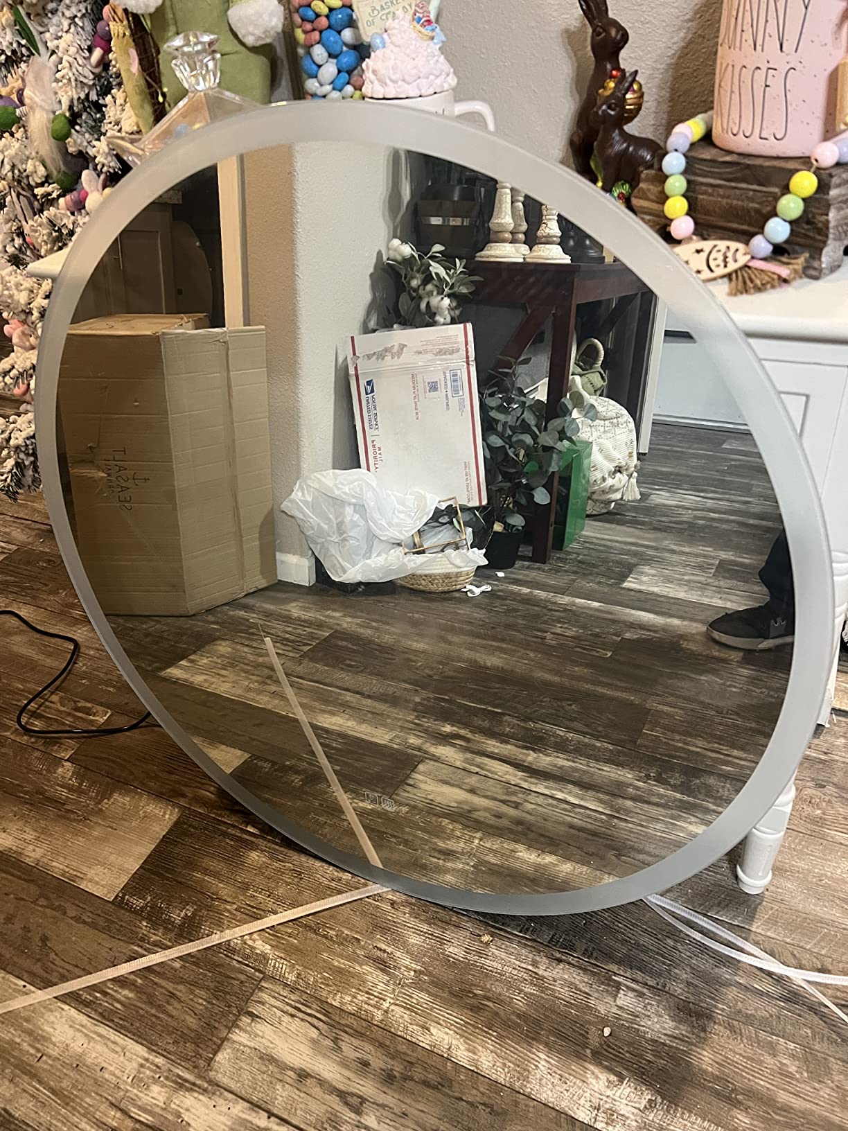 $21/mo - Finance ROOMTEC 24" Round LED Bathroom Mirror, Wall-Mounted, 3 ...