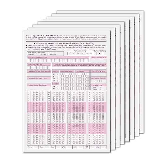 Wonder Hub Omr Sheet For Upsc Prelims | Loose Sheets For Upsc Practice ...
