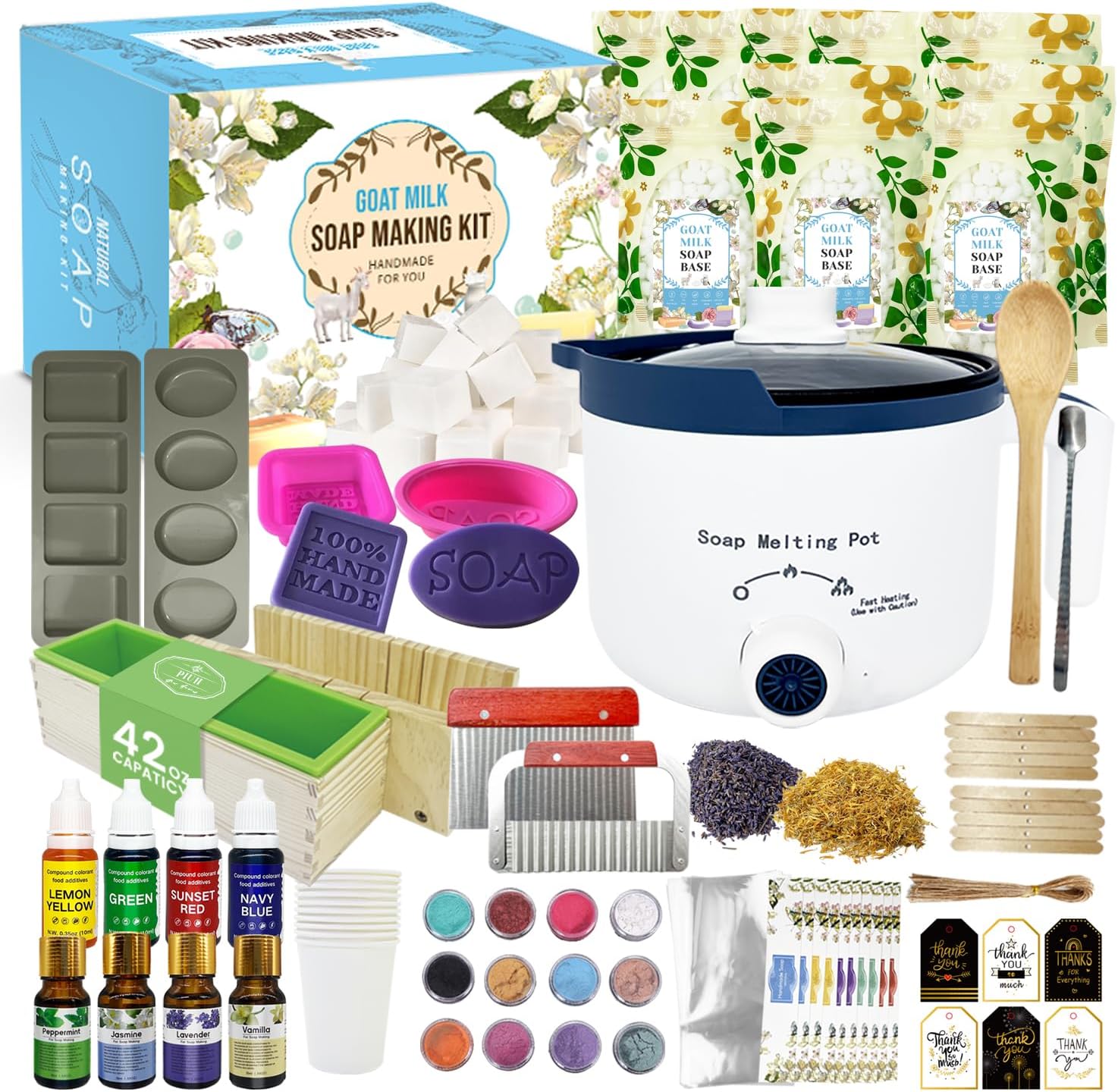 Amazon.com: PIUH Goat Milk Soap Making Kit with Soap Melter for Adults ...