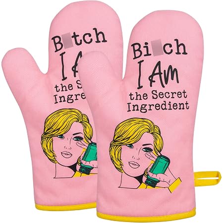 Amazon.com: Miracu Oven Mitt, Funny Kitchen Cooking Oven Mitts - Pink ...